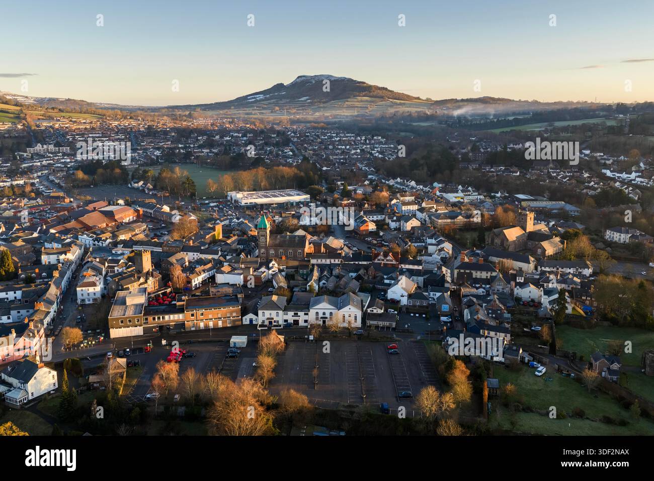 Abergavenny, Wales, UK. 10th January 2026. UK Weather. Aerial view of ...