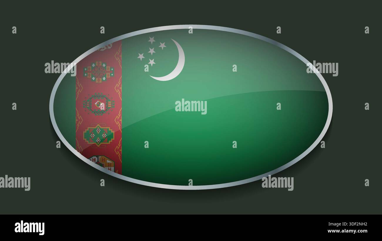 Eclipse Shape of TURKMENISTAN Flag with Original color Stock Vector ...