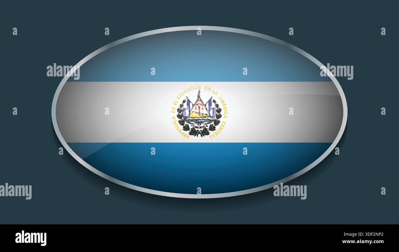 Eclipse Shape of EL SALVADOR Flag with Original color Stock Vector ...