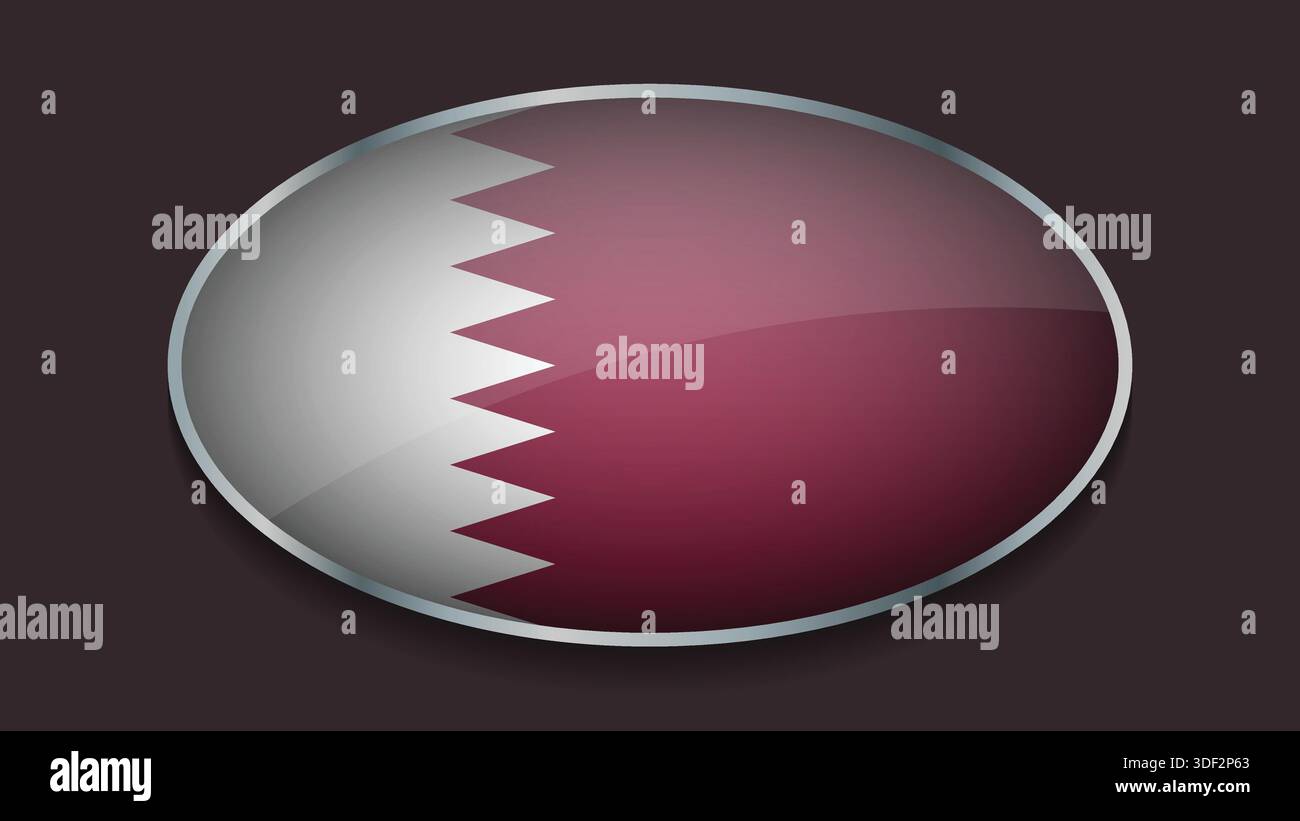 Eclipse Shape of QATAR Flag with Original color Stock Vector Image ...