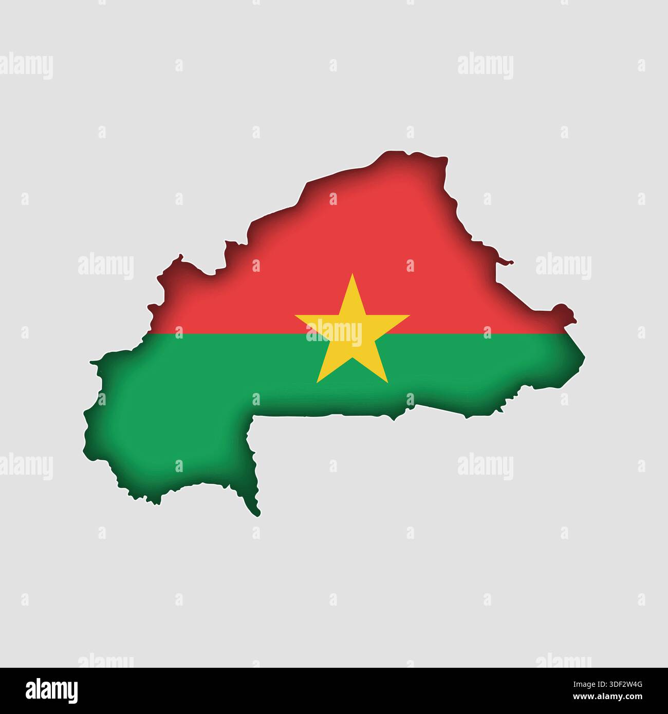 BURKINA FASSO Map with flag in body Stock Vector Image & Art - Alamy