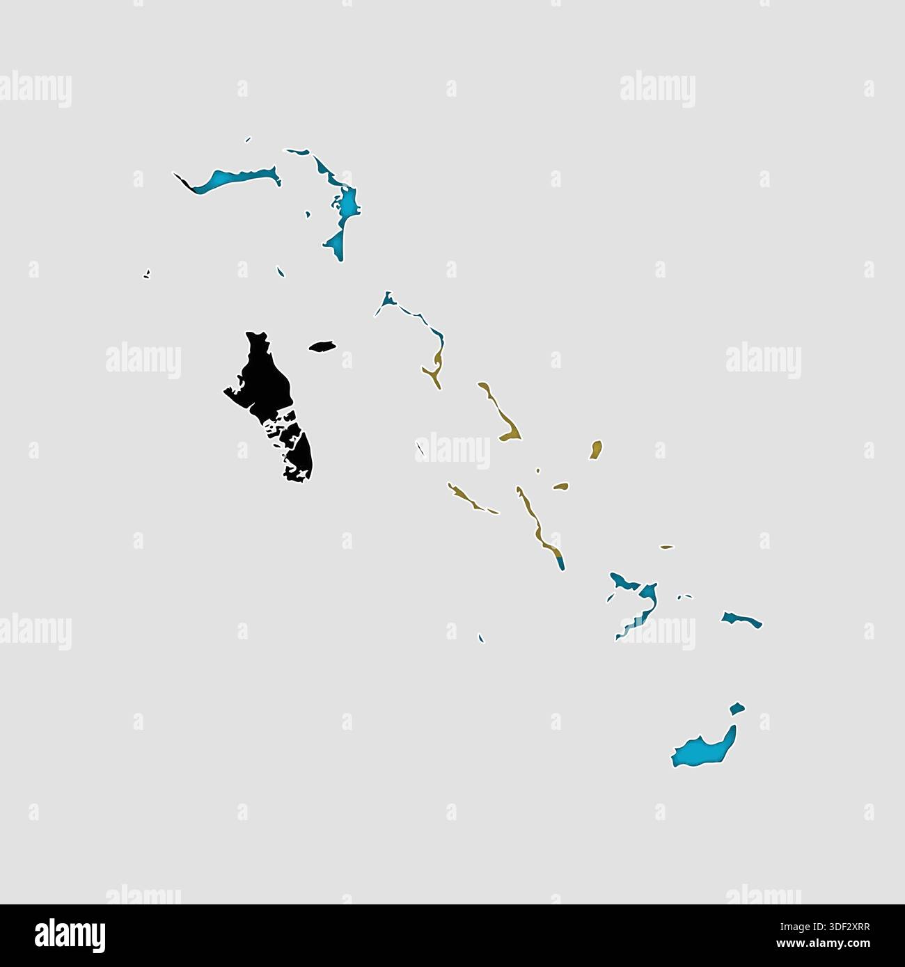 Bahamas vector outline map hi-res stock photography and images - Alamy