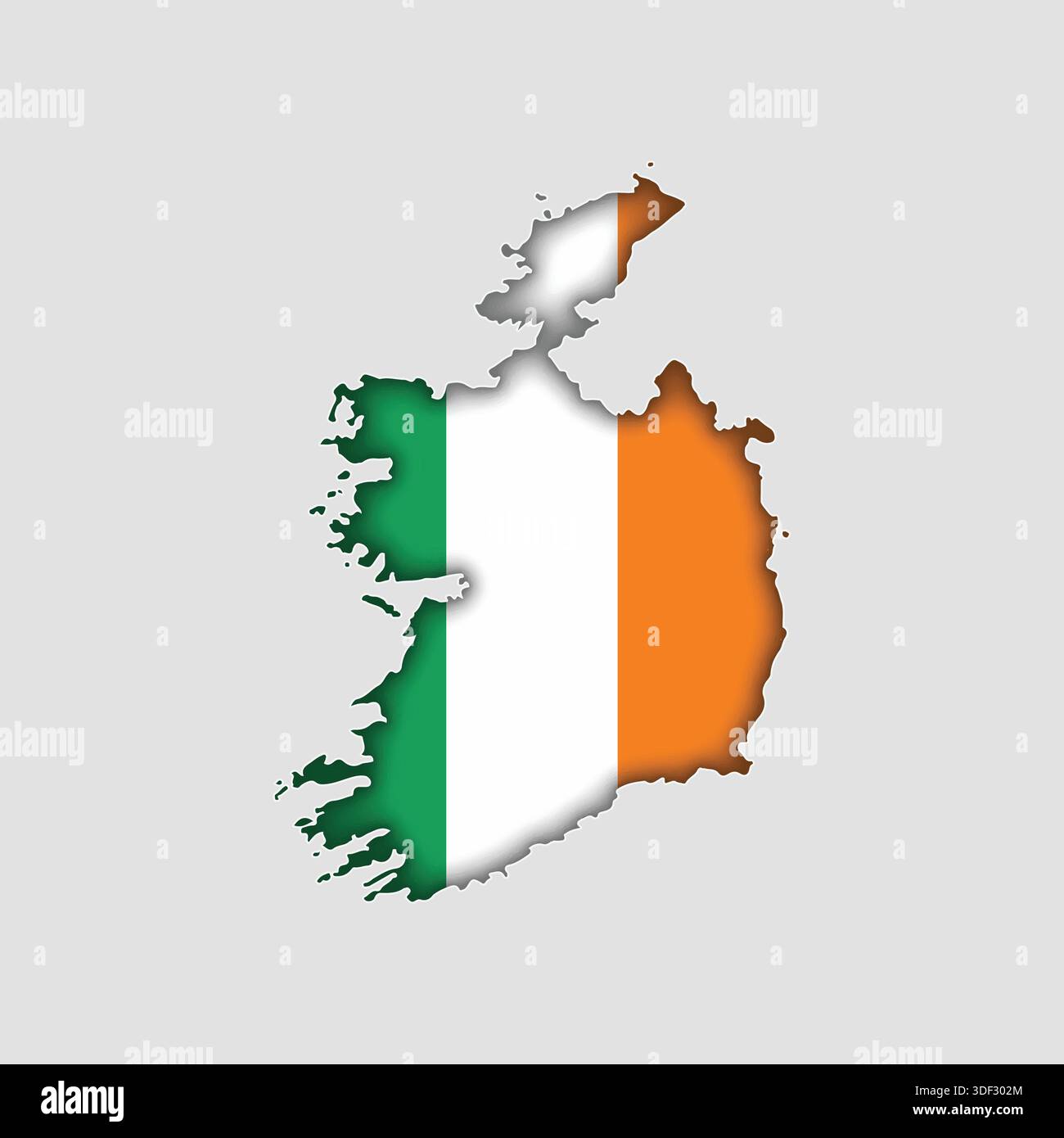 IRELAND Map with flag in body Stock Vector Image & Art - Alamy