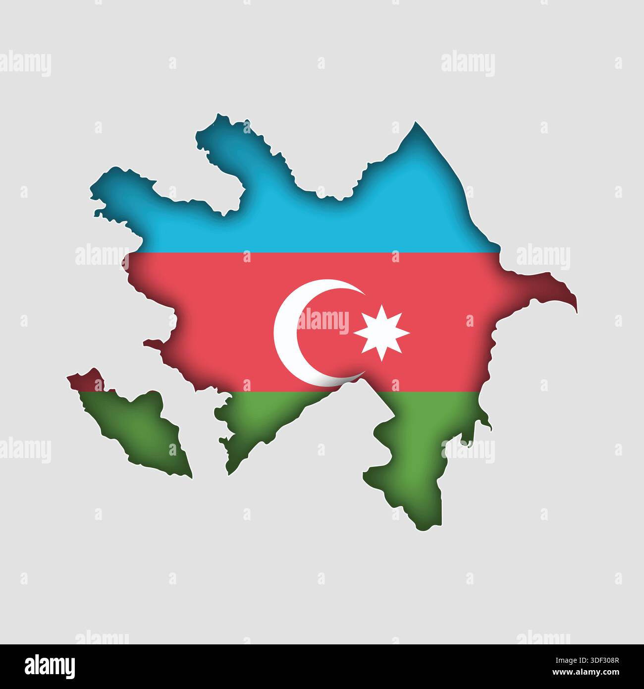 Flag map of azerbaijan hi-res stock photography and images - Alamy