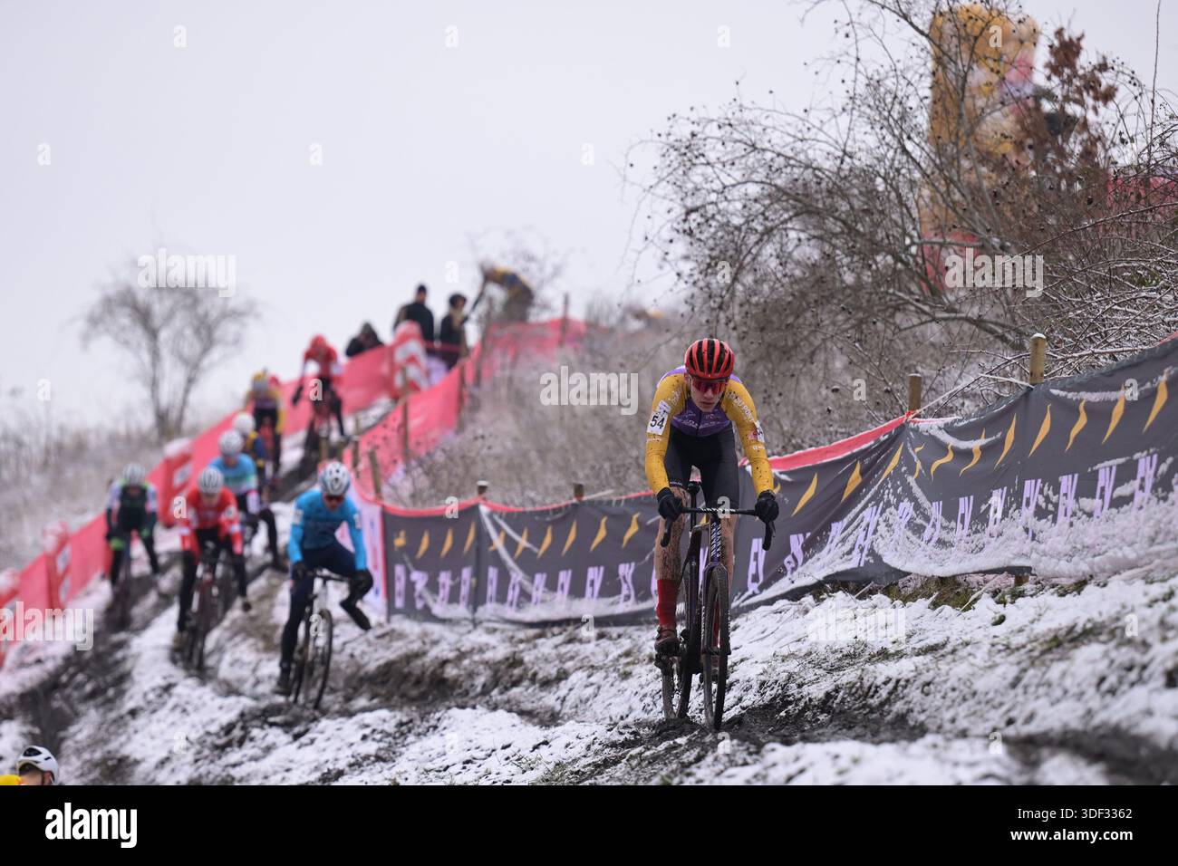 Beringen, Belgium. 10th Jan, 2026. Luca Renders rides (C) during the ...