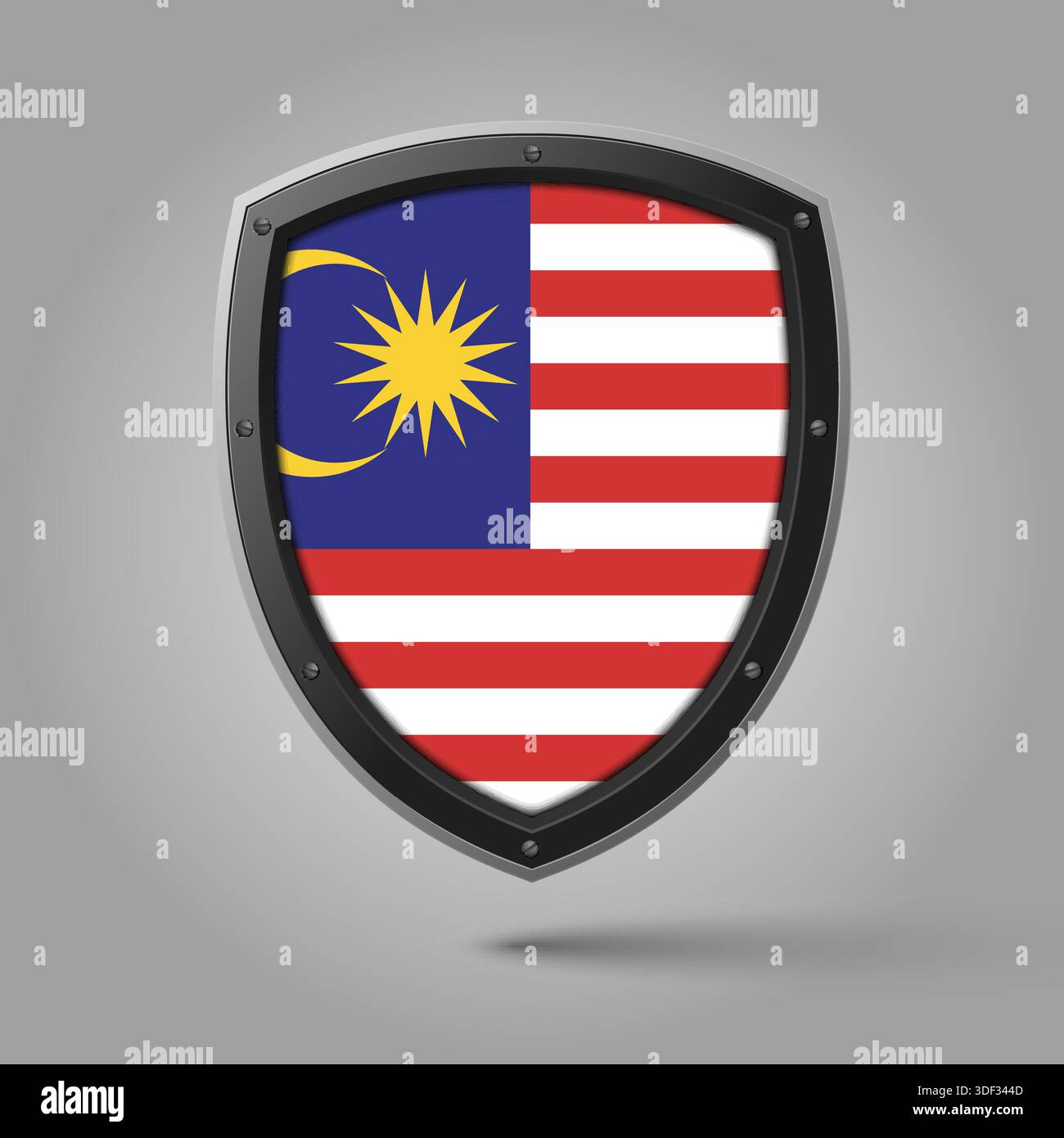 National Shield of MALAYSIA Flag with Original color Stock Vector Image ...