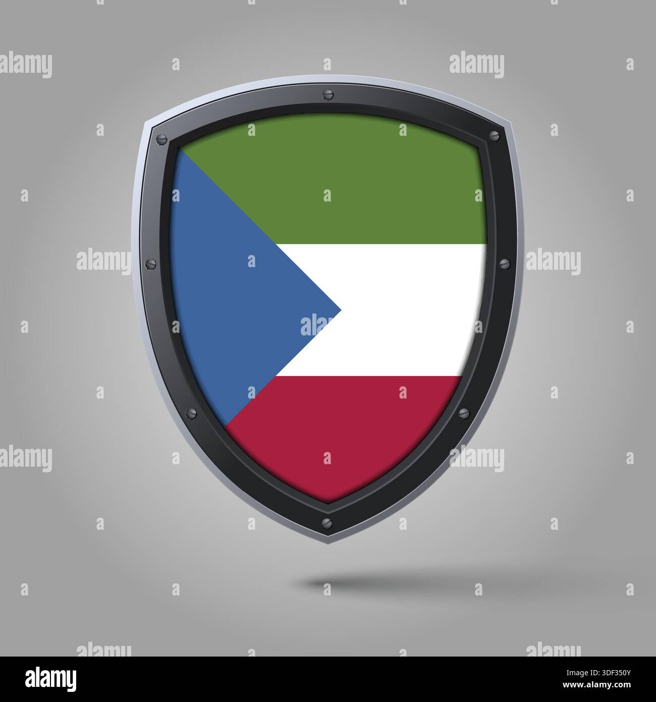 National Shield of EQUATORIAL GUINEA Flag with Original color Stock ...