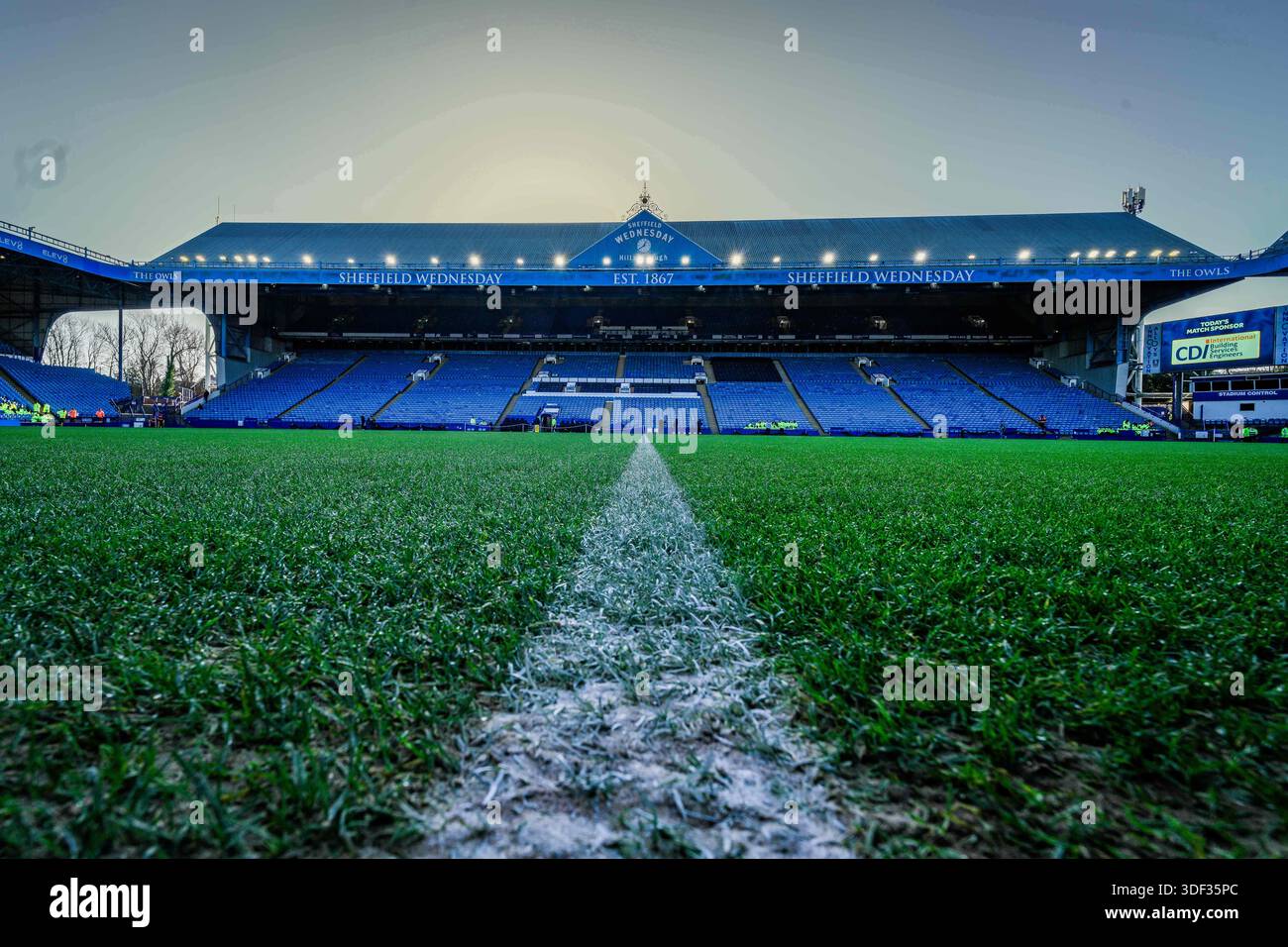 A ground shot showing the pitch and the main stand during the Emirates ...