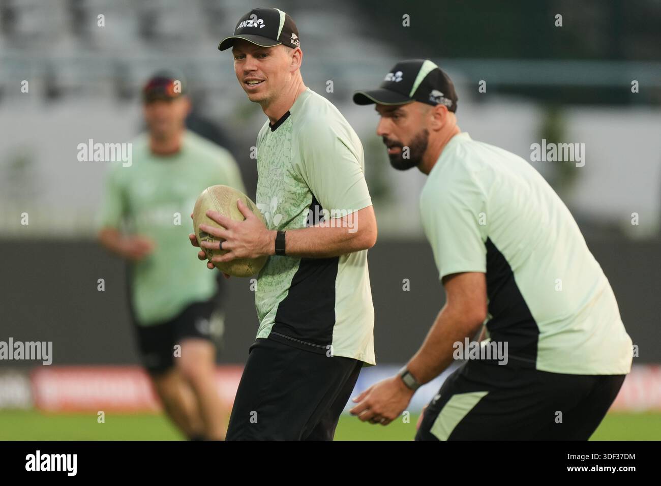 New Zealand's captan Michael Bracewell, left, and Daryl Mitchell during ...