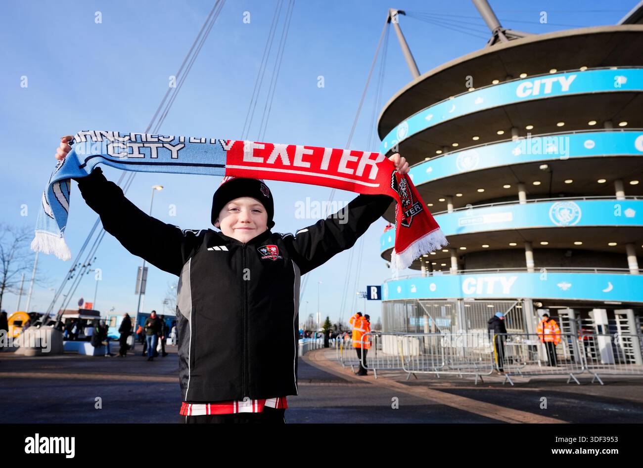 Exeter City fan Joseph, 8, ahead of the Emirates FA Cup third round ...