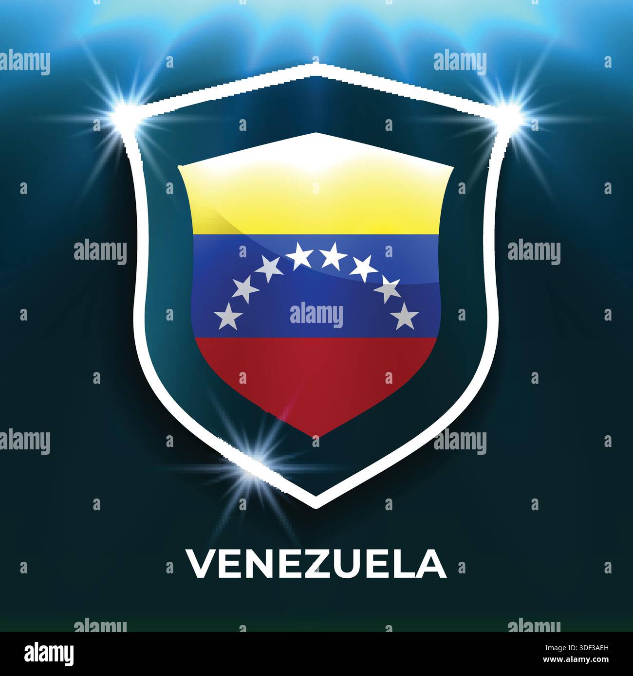 Shiny Shield Badge for Venezuelan National Team Stock Vector Image ...