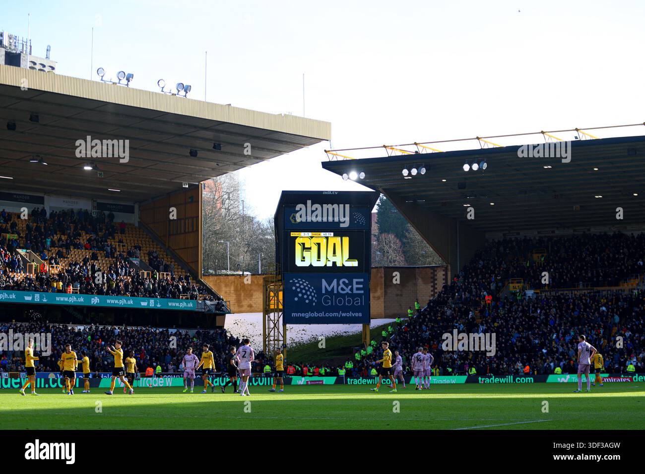 View after Jorgen Strand Larsen (9 Wolves) scores the third goal during ...