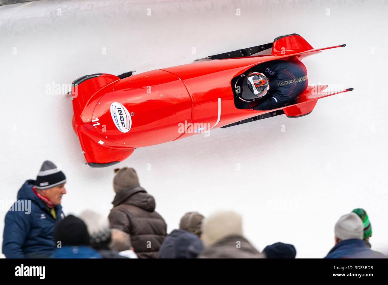 Chunjian Li/ Jianzhang Ren of China in action during the Men's 2-Bob ...