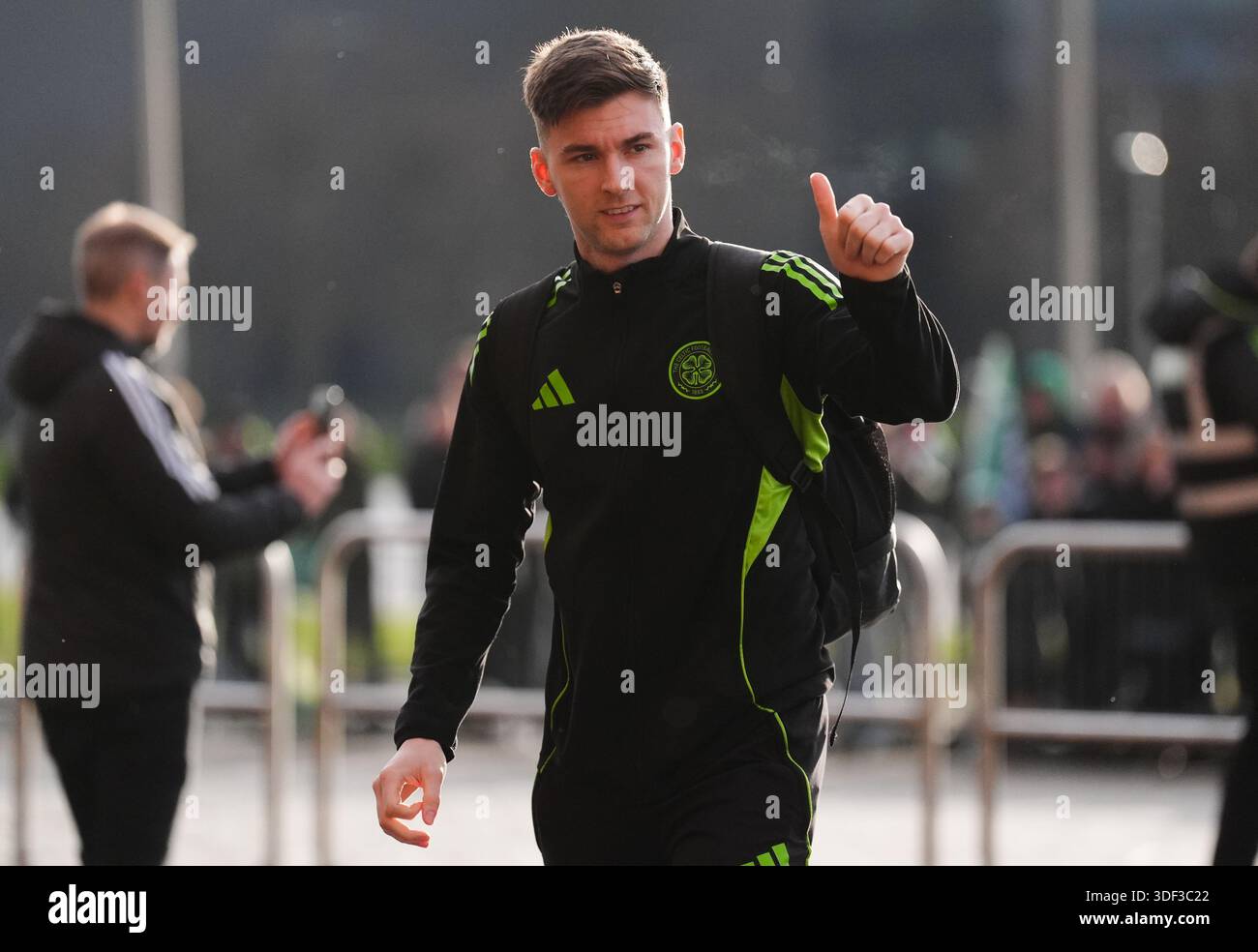 Celtic's Kieran Tierney arriving ahead of the William Hill Premiership ...