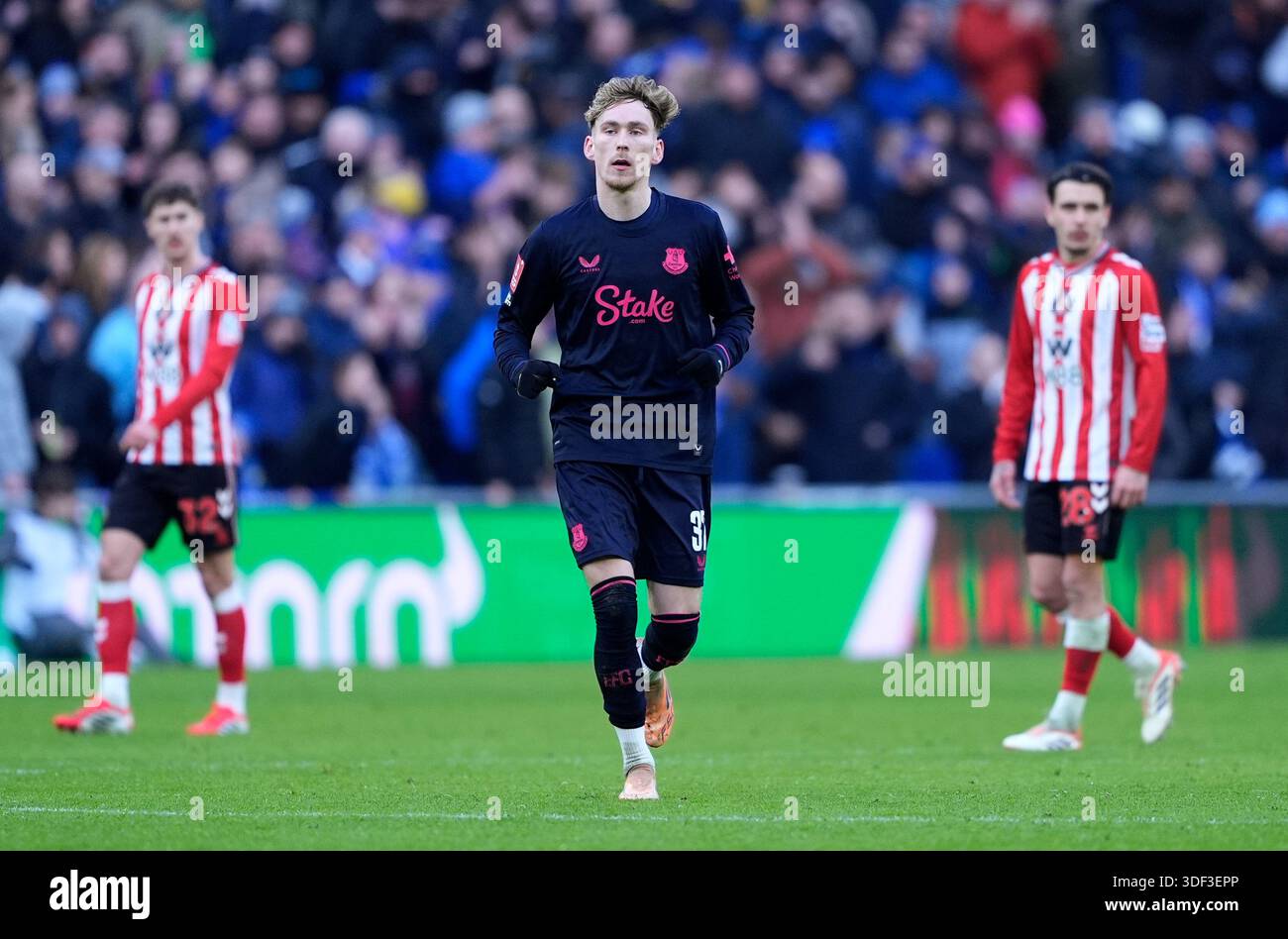 Everton's James Garner after scoring their side's first goal of the ...