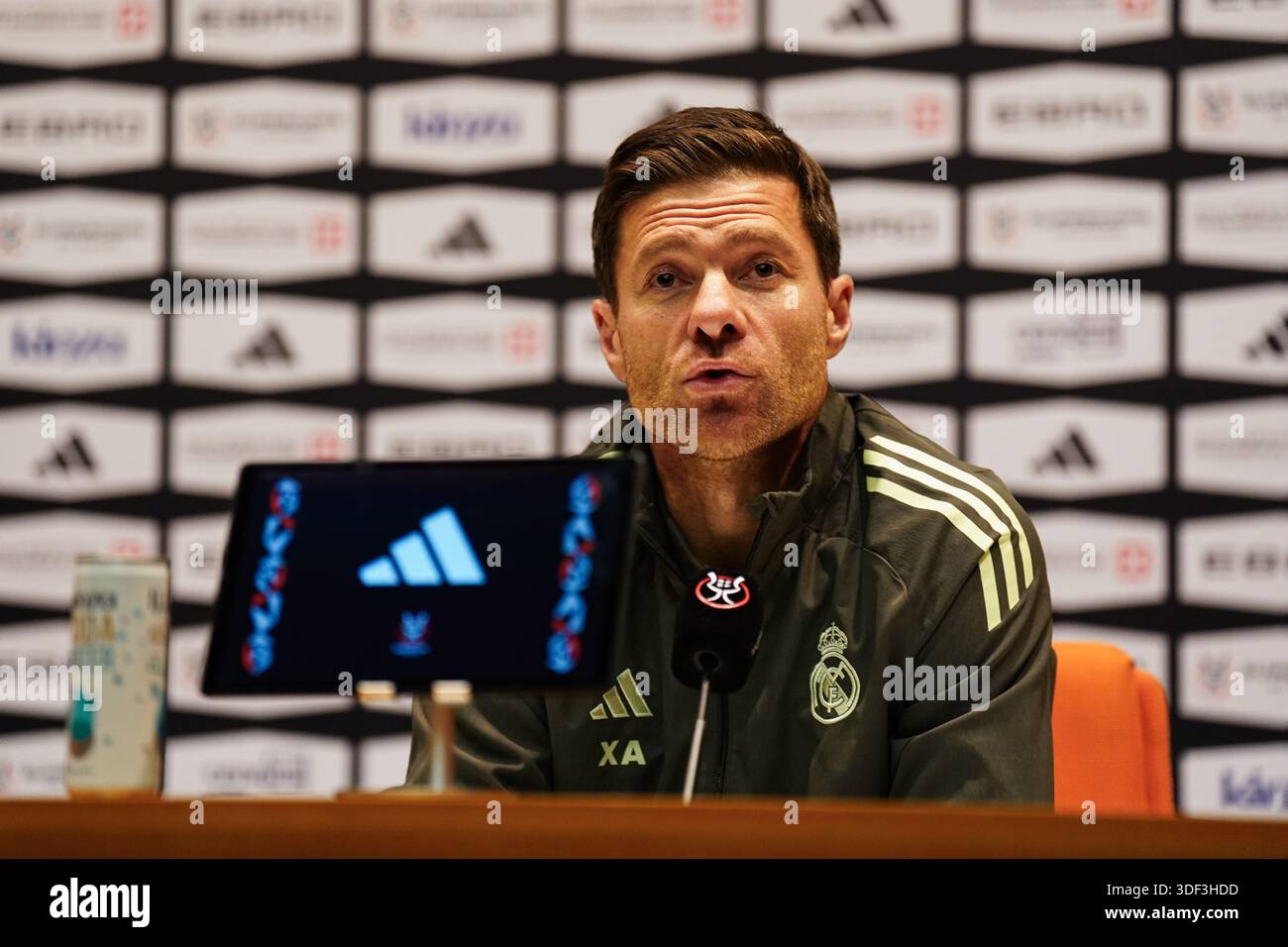 Real Madrid coach Xabi Alonso speaks during a press conference ahead of ...
