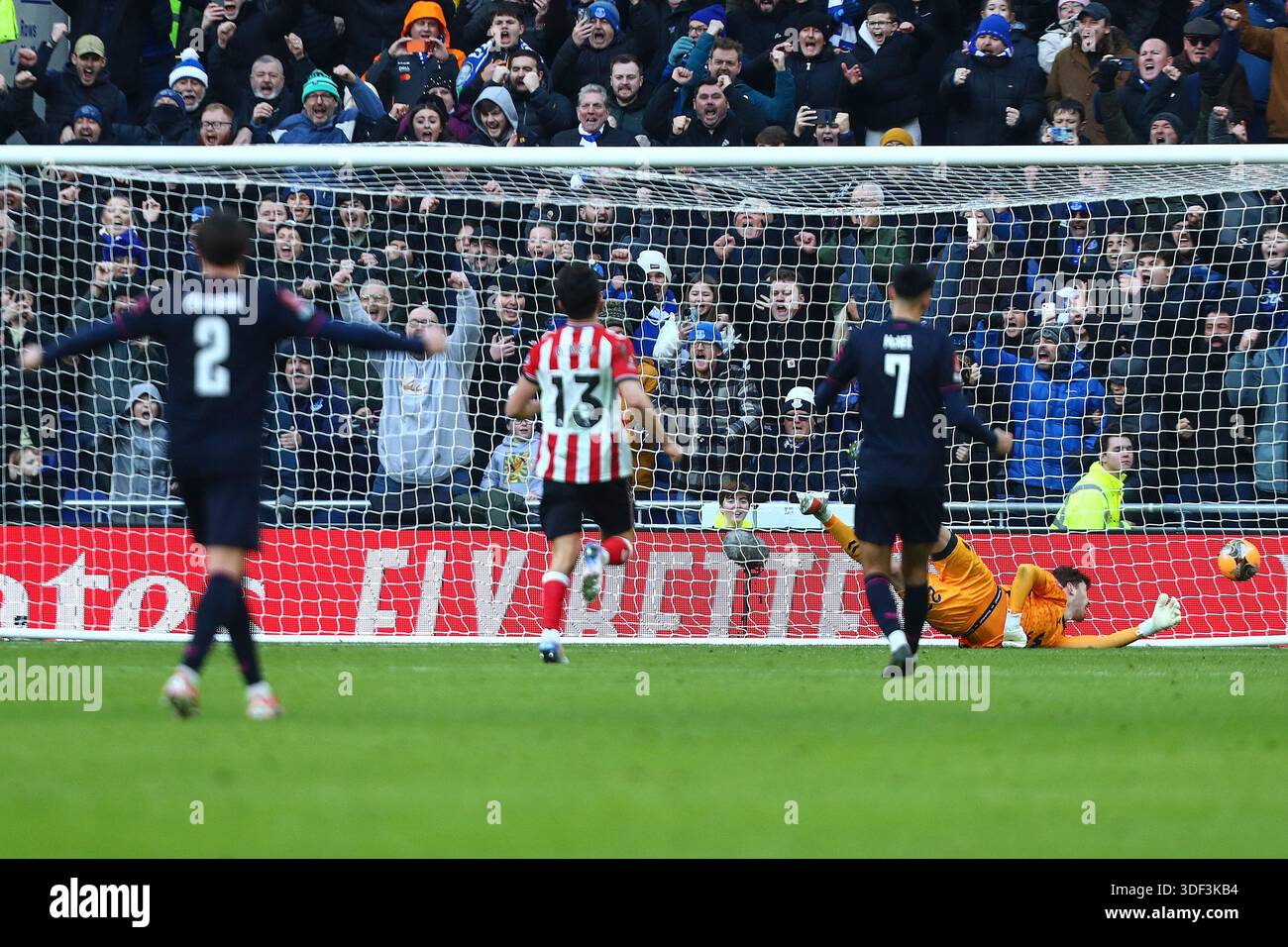 James Garner of Everton (not in picture) scores a GOAL 1-1 during the ...
