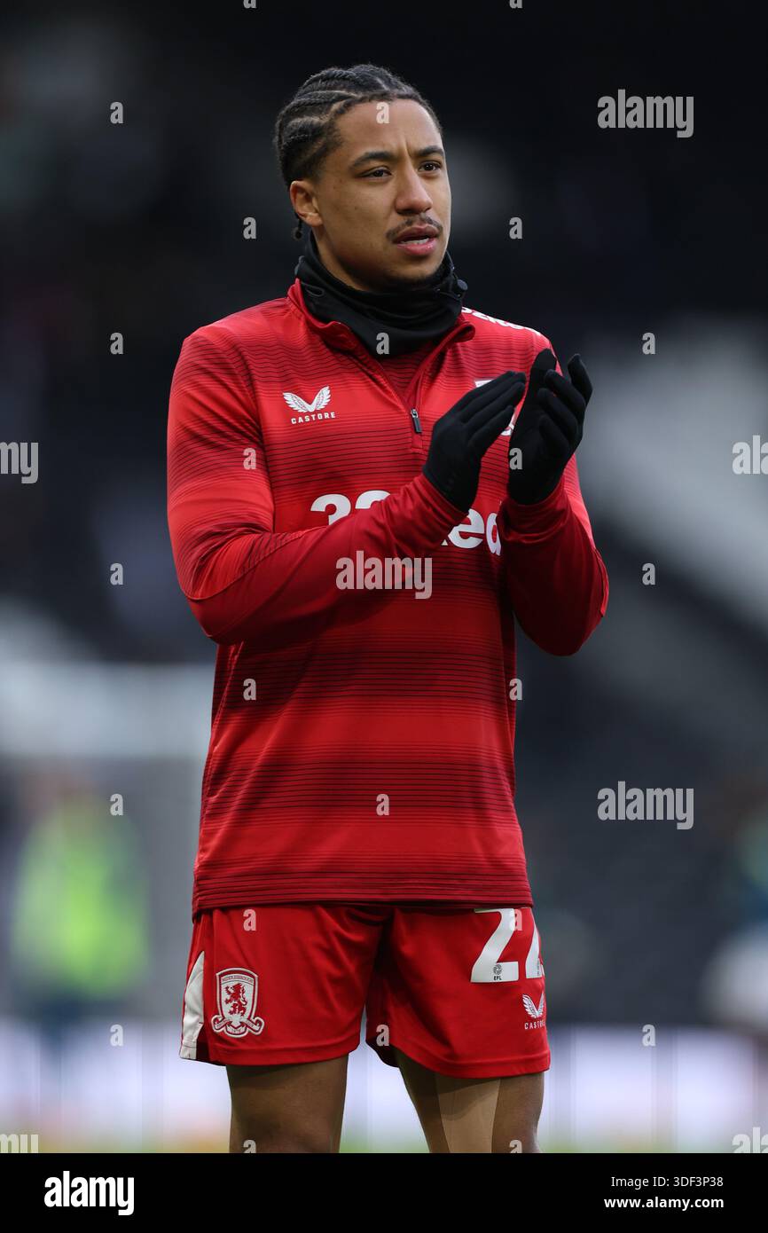 Sam Silvera of Middlesbrough during the pre-match warm up before the ...
