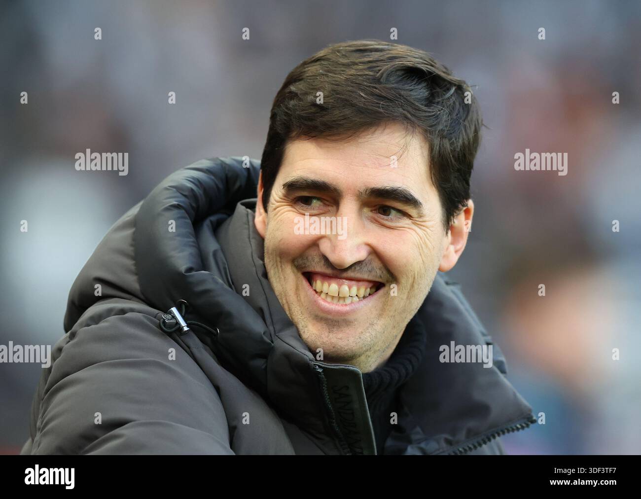 Newcastle Upon Tyne, England, 10th January 2026. Andoni Iraola manager ...