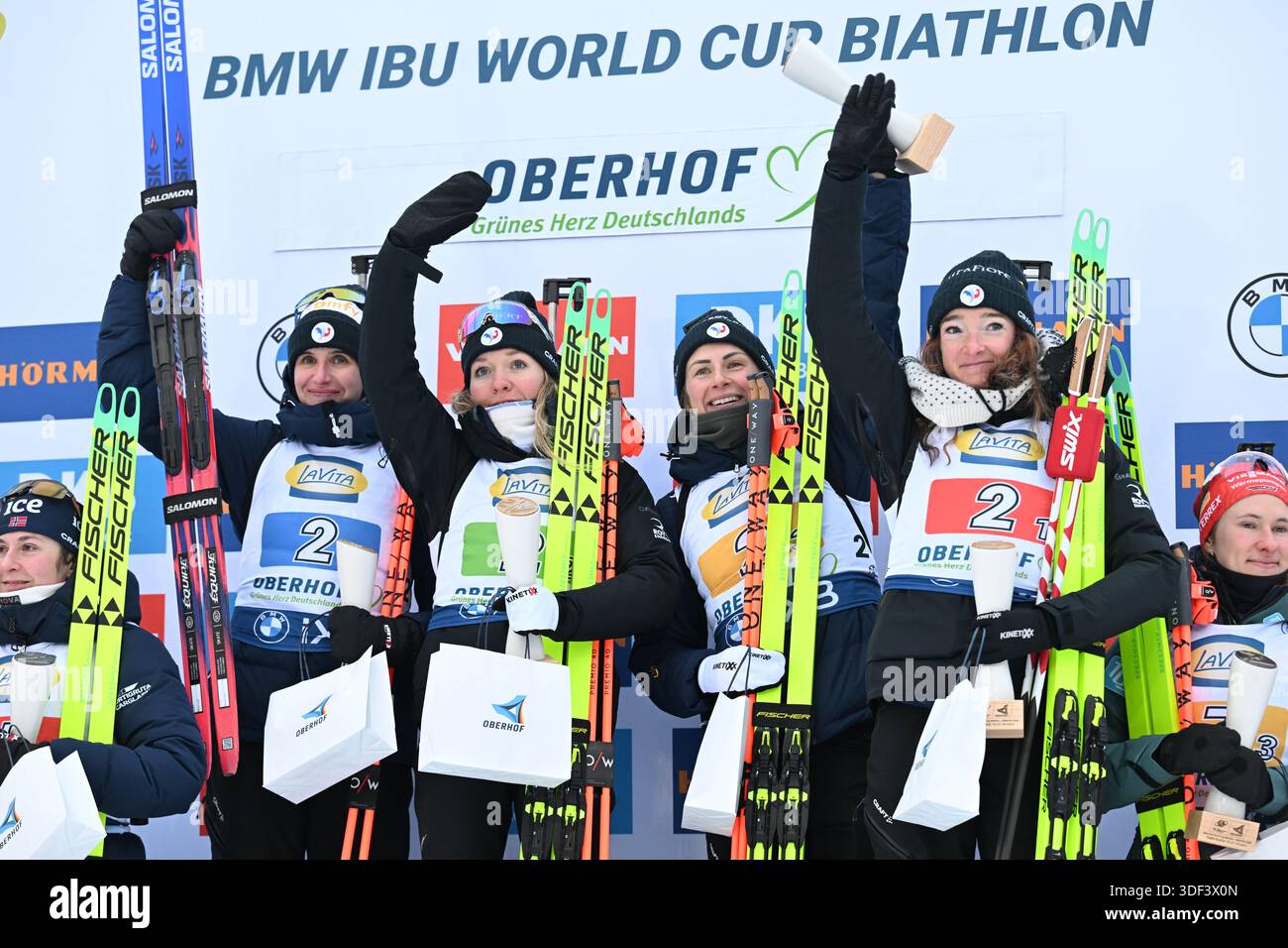 10 January 2026, Thuringia, Oberhof: Biathlon: World Cup, relay 4 x 6 ...