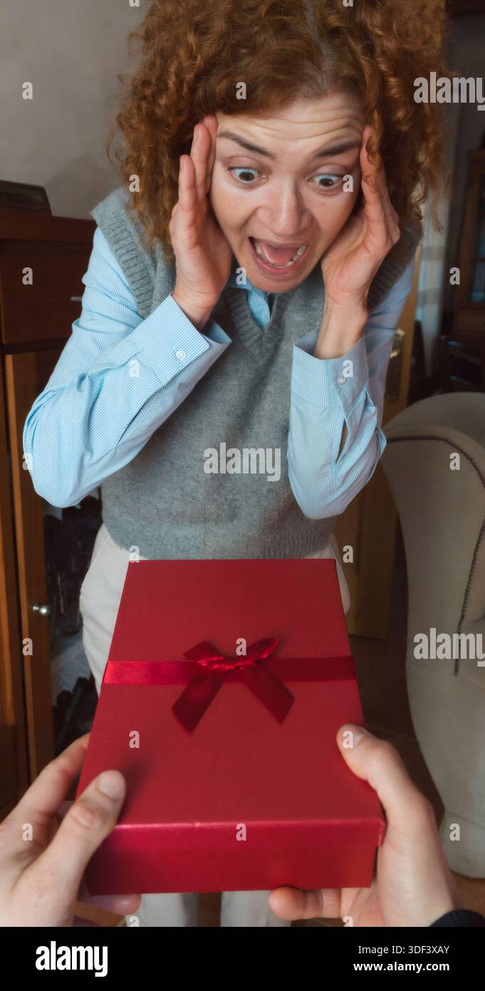 Woman expressing shock receiving hi-res stock photography and images ...