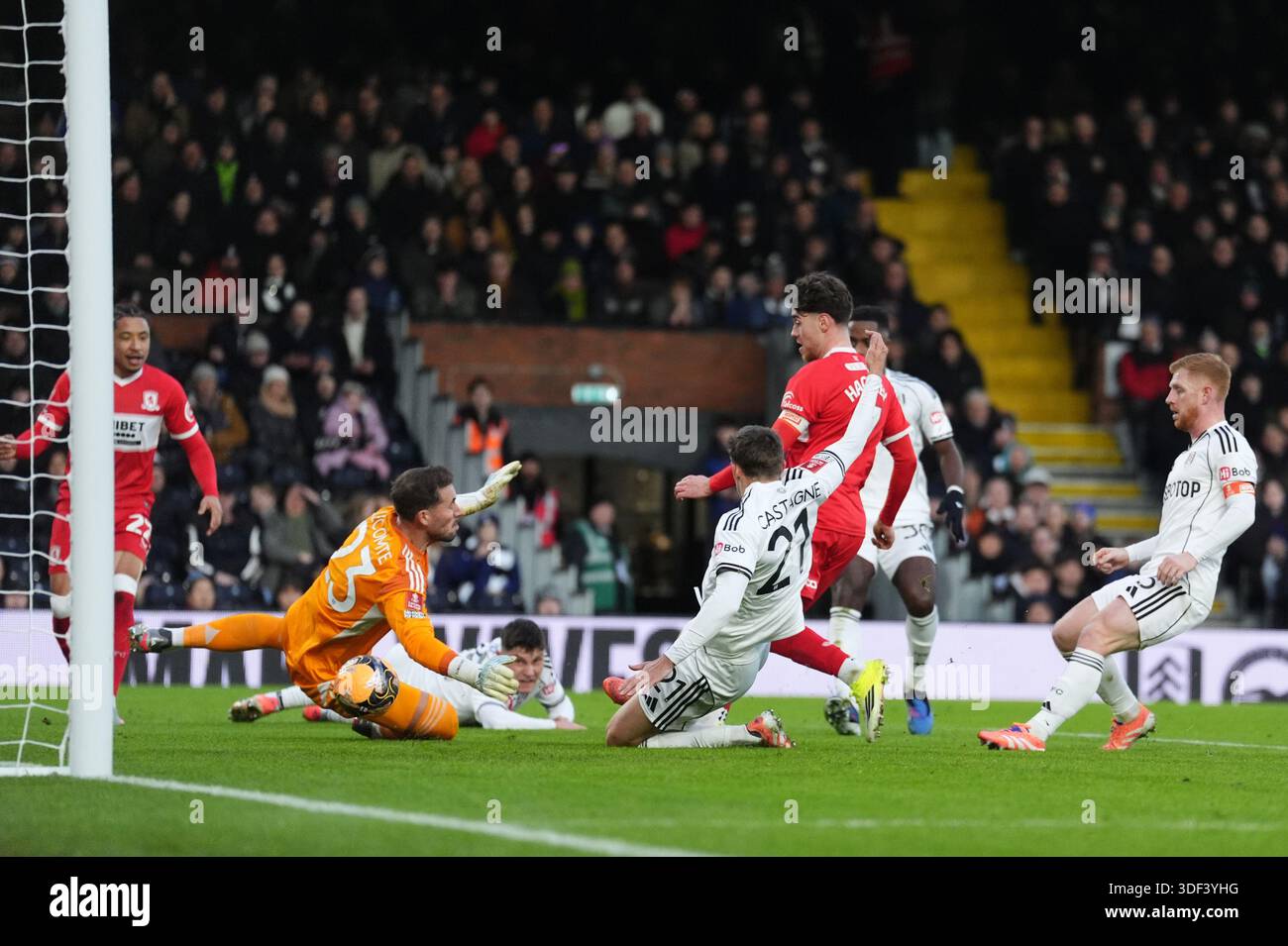 Middlesbrough's Hayden Hackney scores their side's first goal of the ...