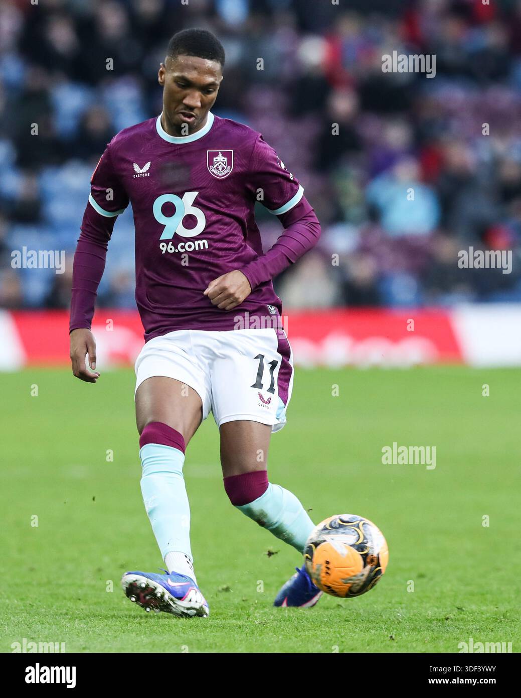 Jaidon Anthony of Burnley passes the ball forward during the Emirates ...