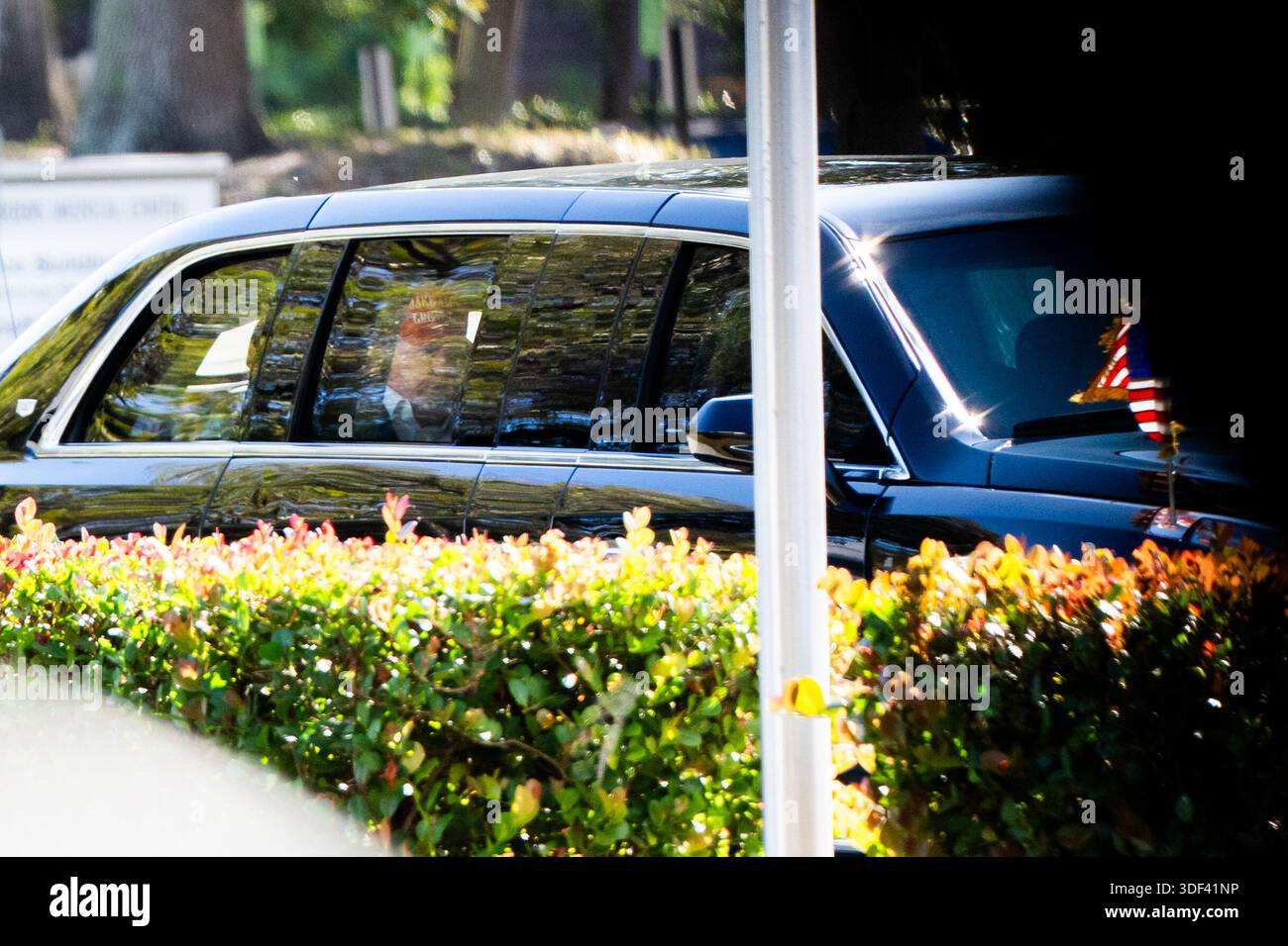 President Donald Trump departs a dentist appointment in the ...