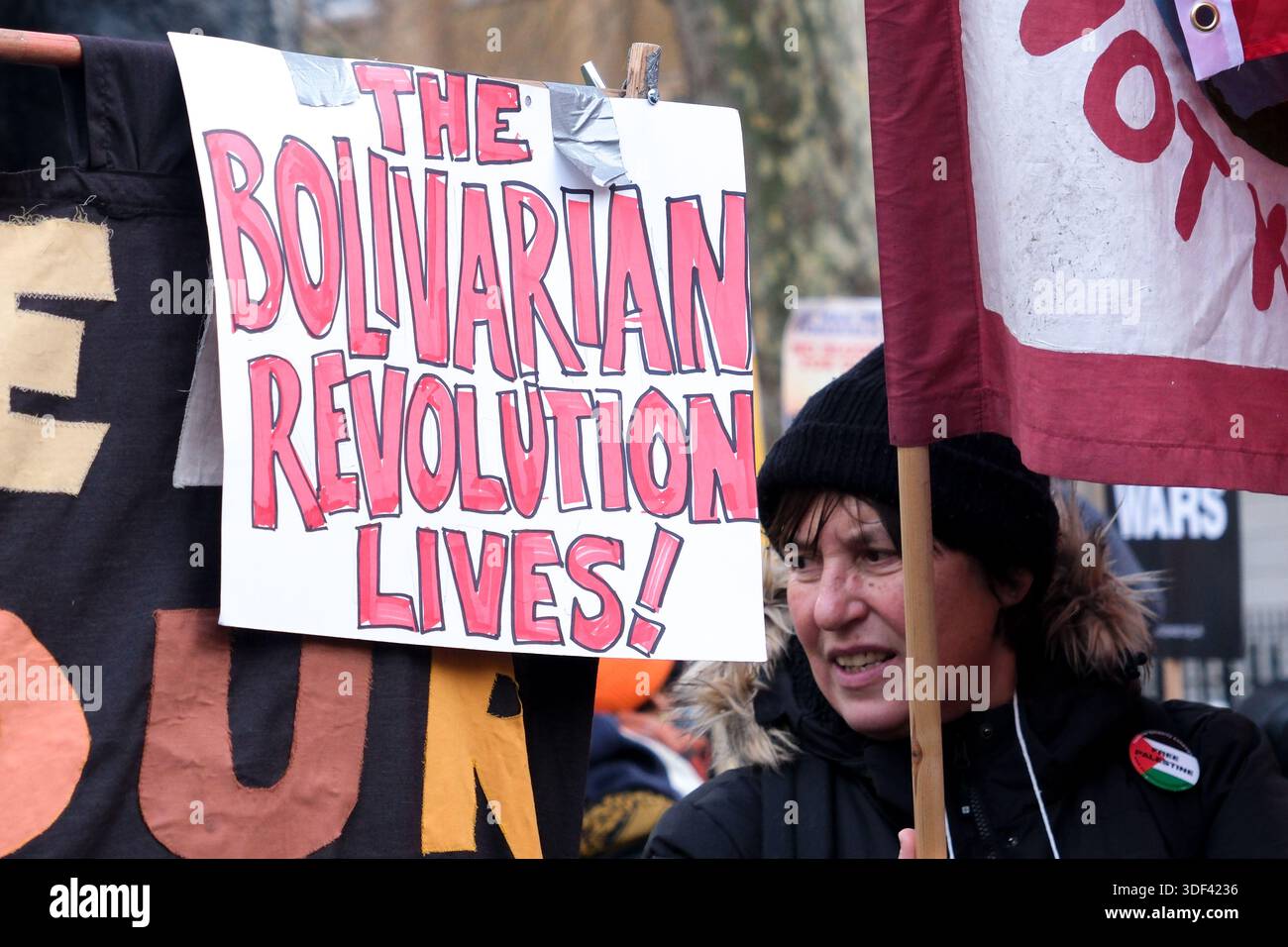 London, UK. 10th Jan 2026. Venezuela America conflict: protest on ...