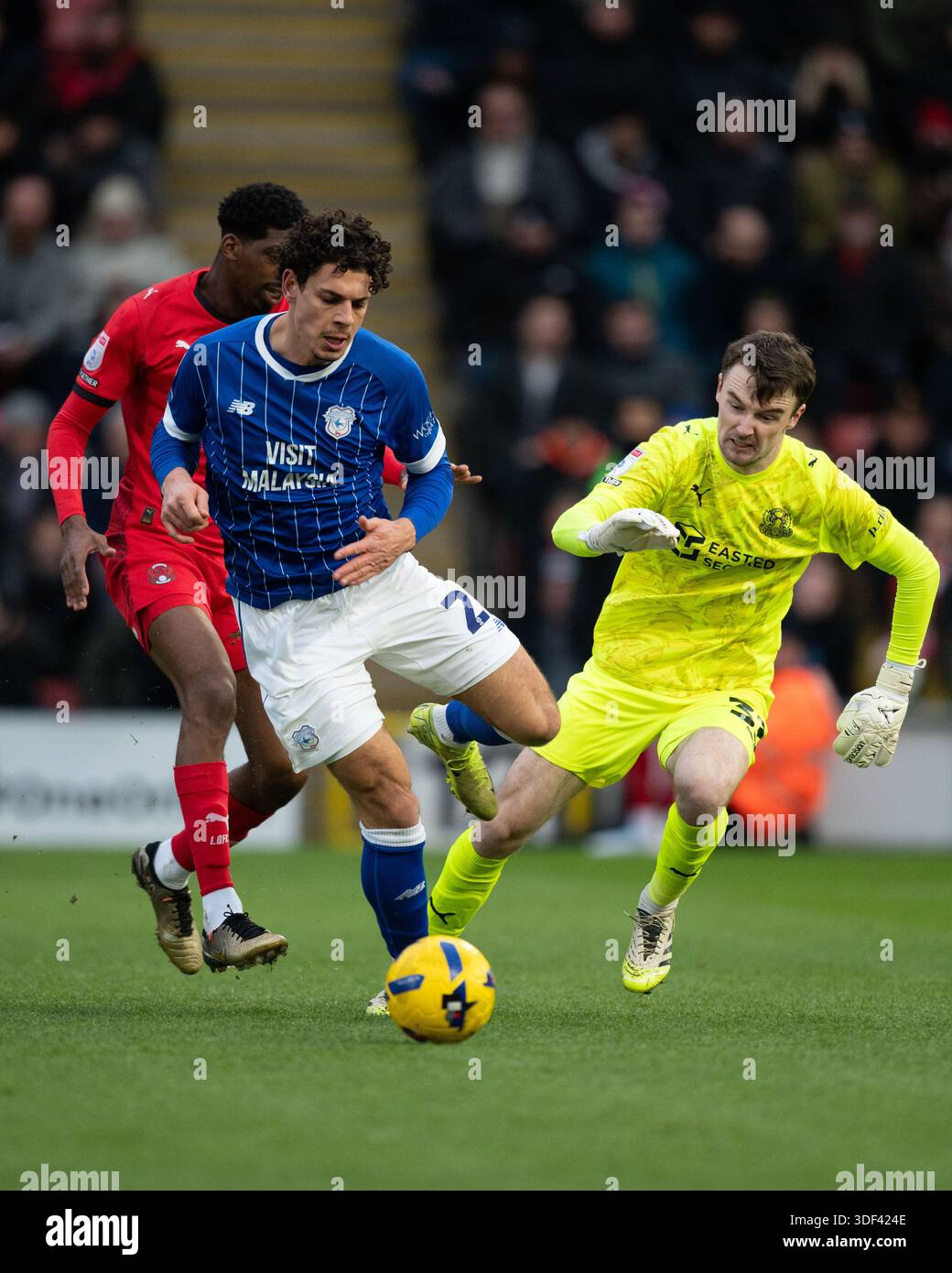 London, England. 10th Jan 2026. Cardiff City's Yousef Salech dribbles ...