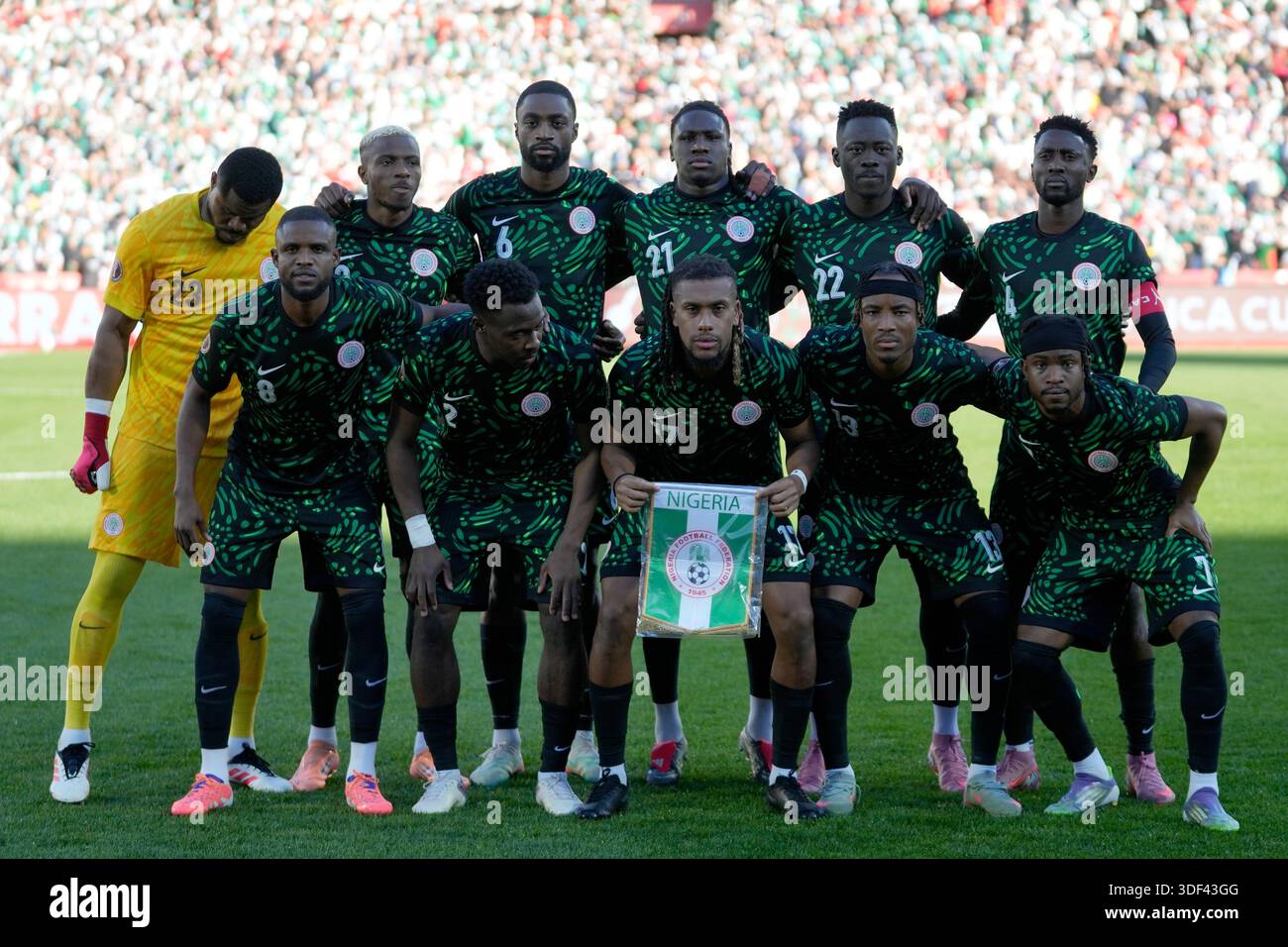 Nigeria players pose ahead of the Africa Cup of Nations quarterfinal ...