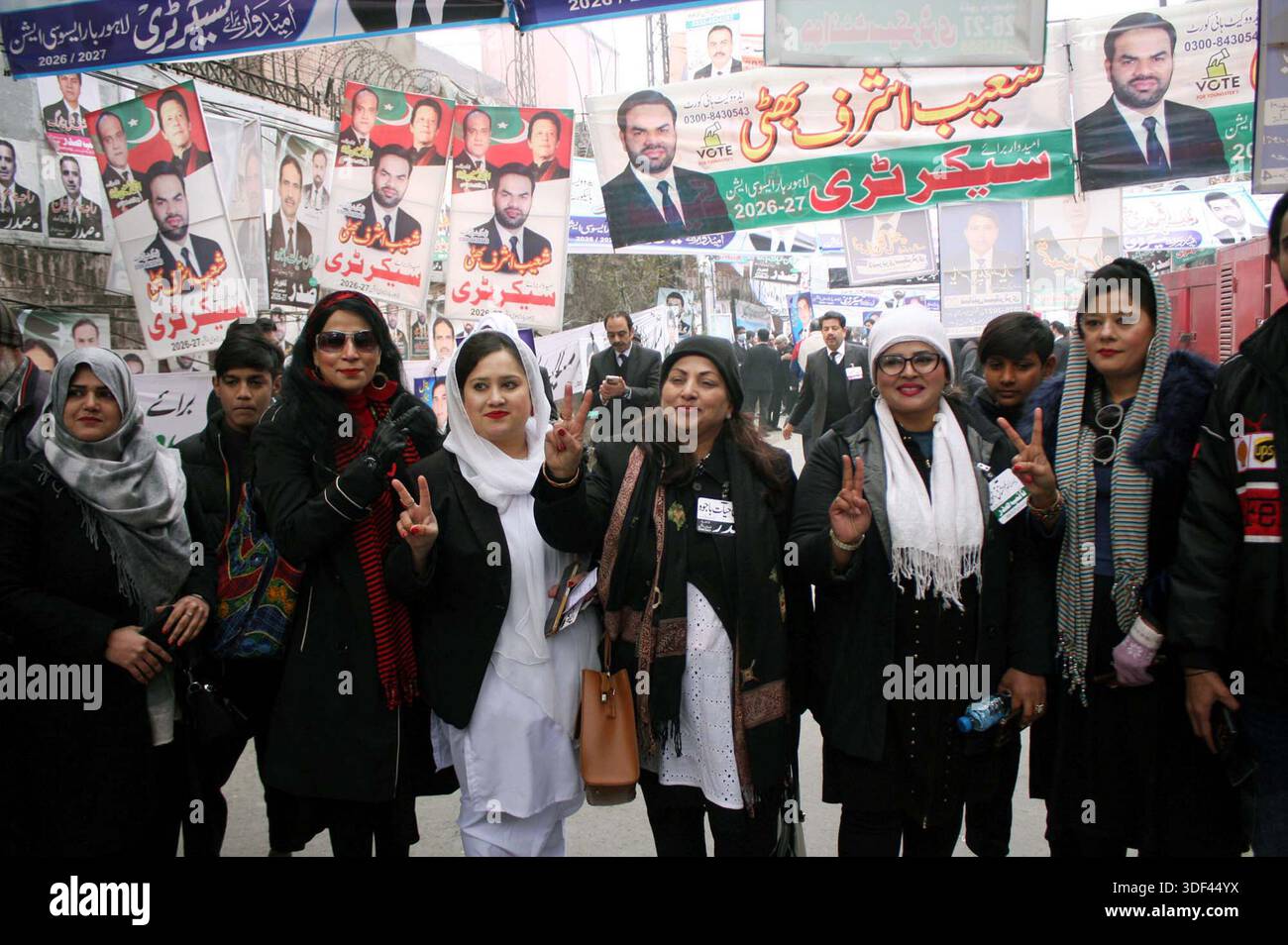 LAHORE, PAKISTAN, JAN 10: Lawyers gather for cast their votes on ...
