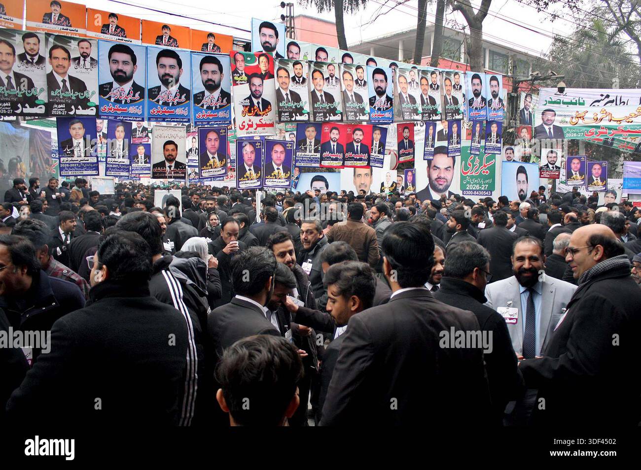 LAHORE, PAKISTAN, JAN 10: Lawyers gather for cast their votes on ...