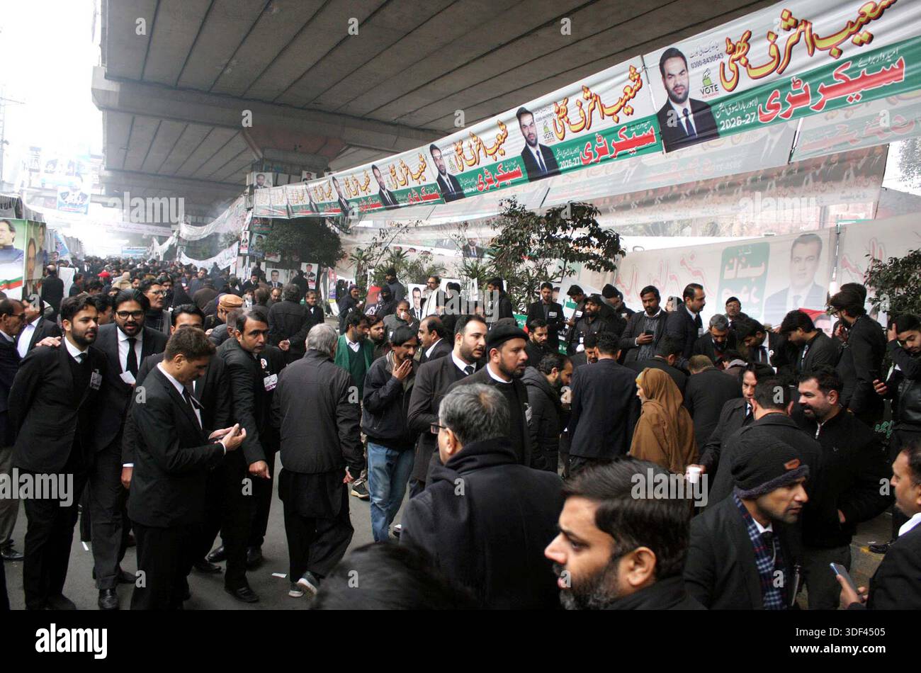 LAHORE, PAKISTAN, JAN 10: Lawyers gather for cast their votes on ...