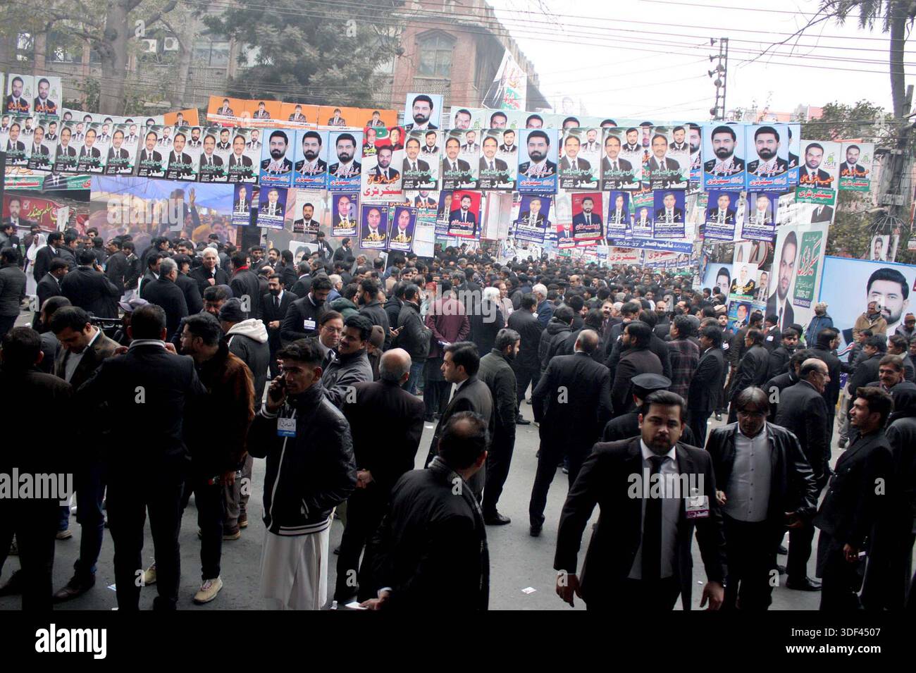 LAHORE, PAKISTAN, JAN 10: Lawyers gather for cast their votes on ...