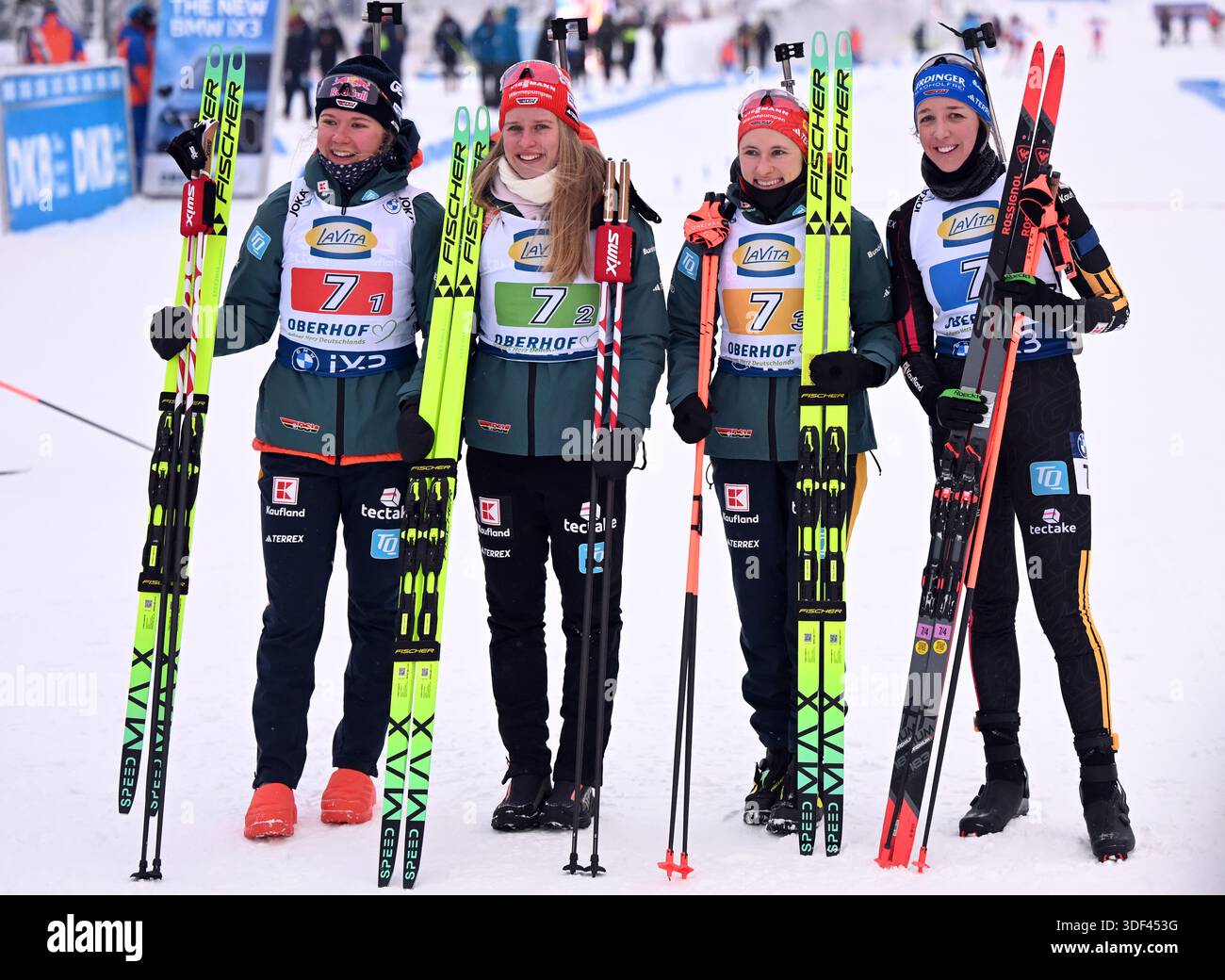 10 January 2026, Thuringia, Oberhof: Biathlon: World Cup, 4 x 6 km ...