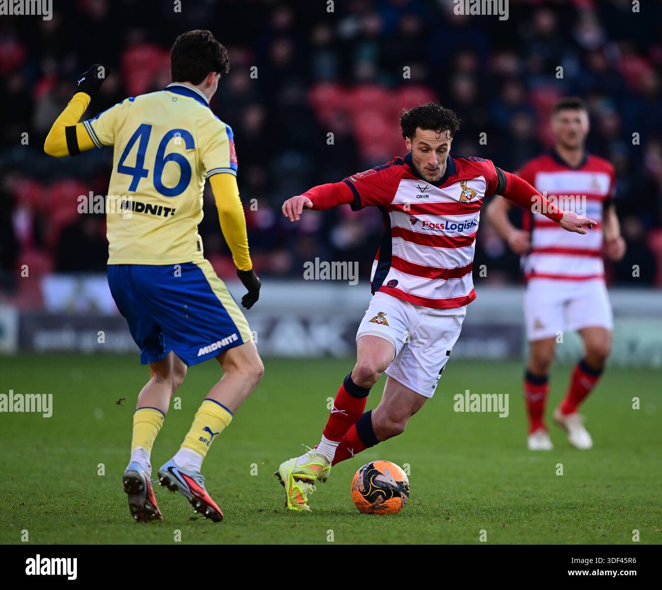 Doncaster Rovers' Jamie Sterry battles for the ball against Southampton ...