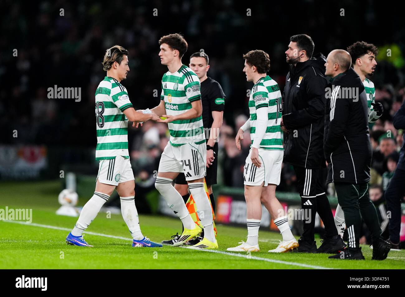 Celtic's Johnny Kenny replaces Daizen Maeda during the William Hill ...