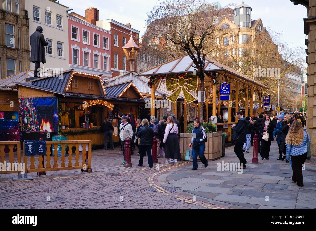 St Anne's Square in Manchester that has Christmas market stalls Stock ...