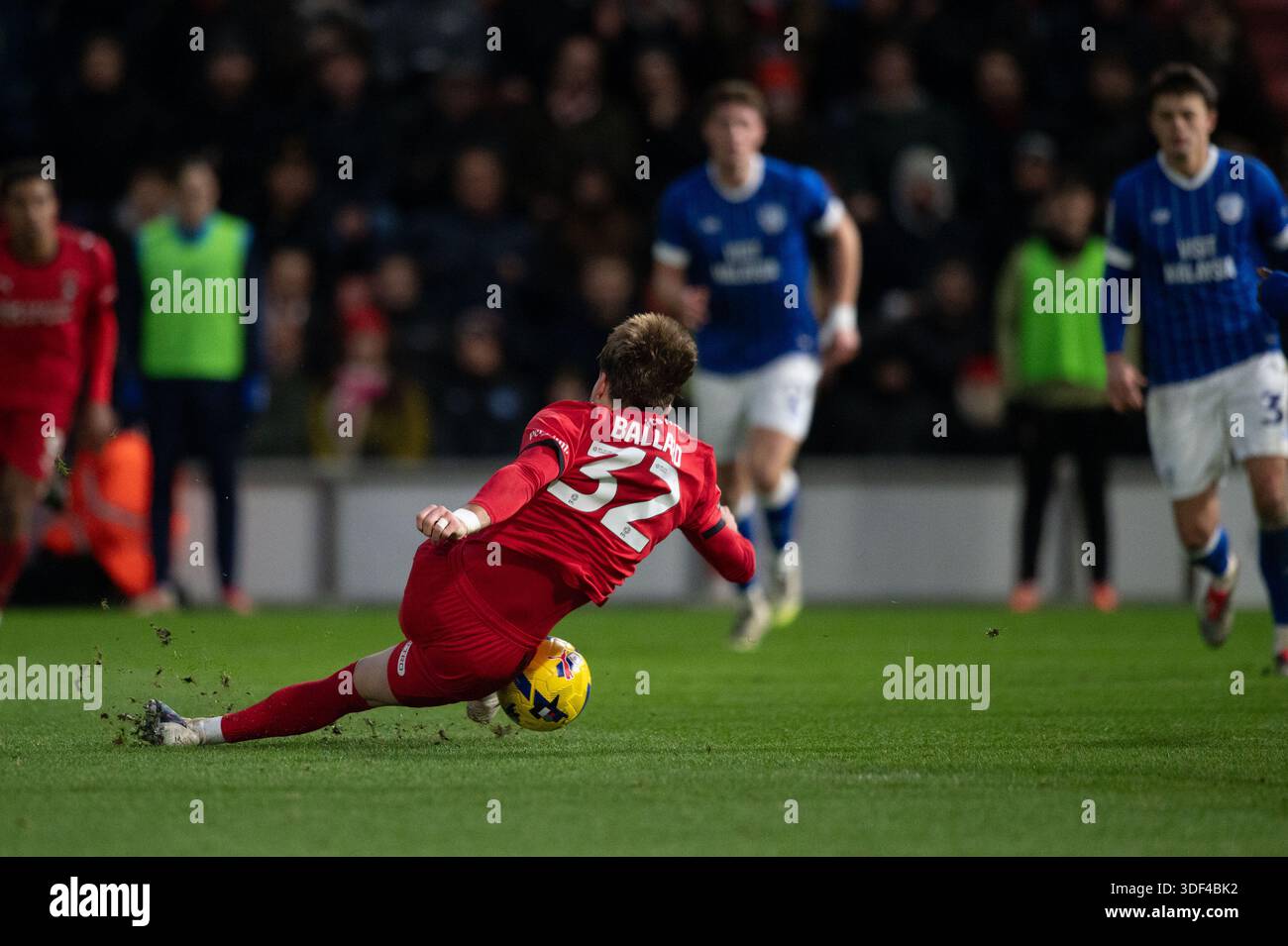 London, England. 10th Jan 2026. Leyton Orient's Dom Ballard slips while ...