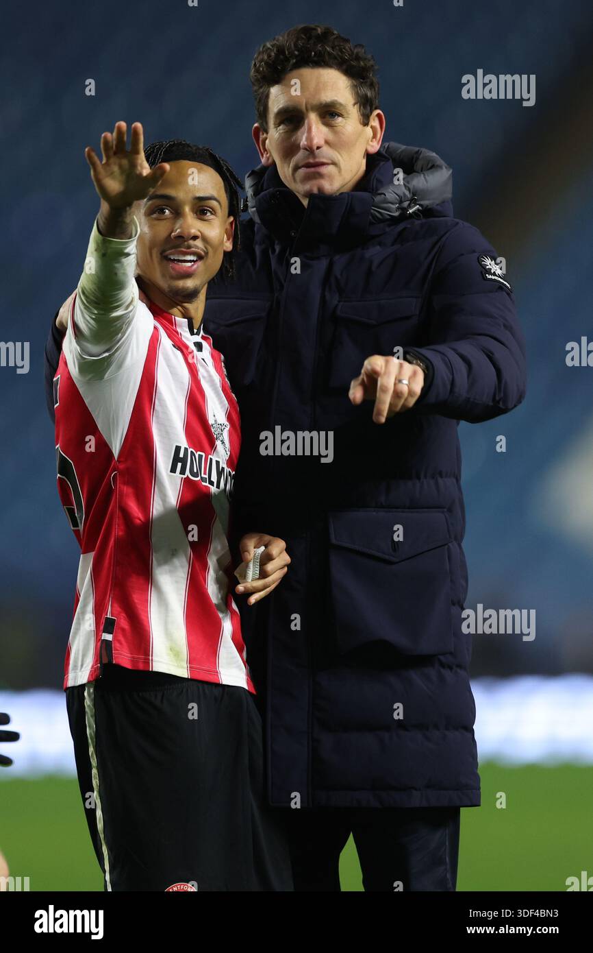 Brentford’s Romelle Donovan (left) and Brentford manager Keith Andrews ...