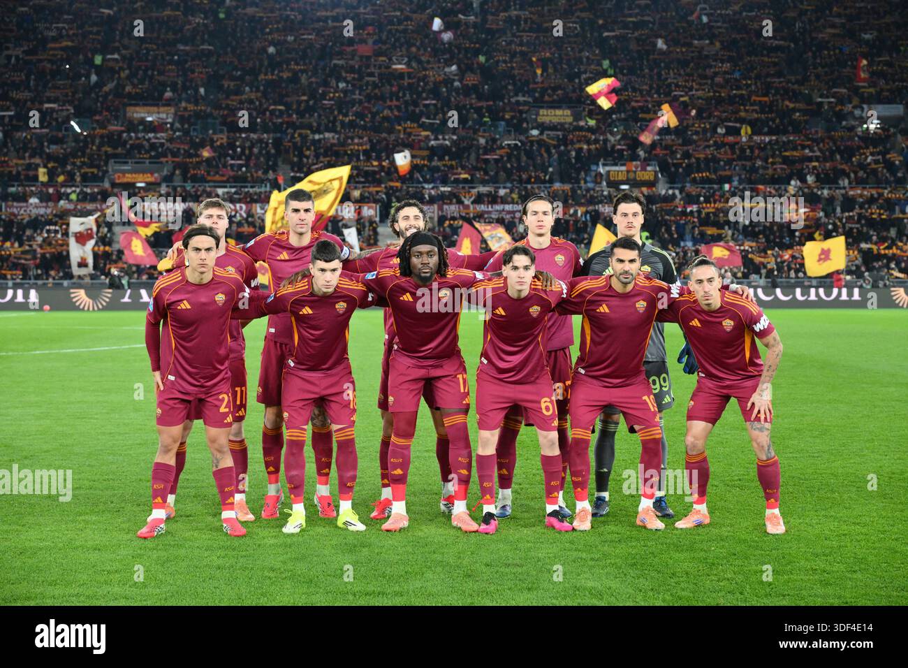 Olimpico Stadium, Rome, Italy - Roma players pose for a group photo ...