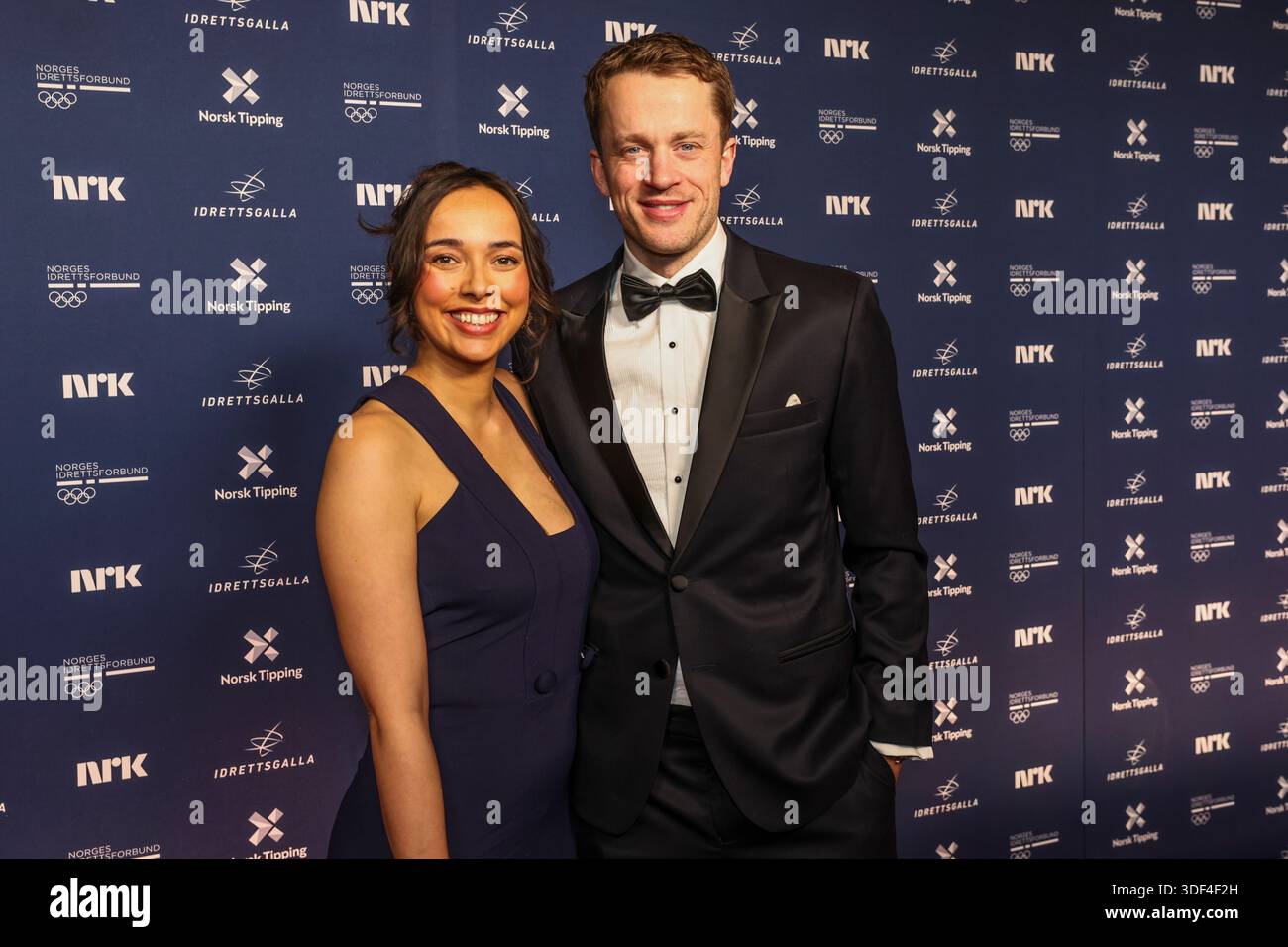 Hamar 20260110. Gita Simonsen and Tarjei Bø on the red carpet before ...