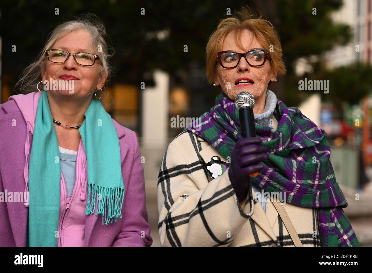 London, England, 10th January 2026: Speakers Heather Binning protest ...