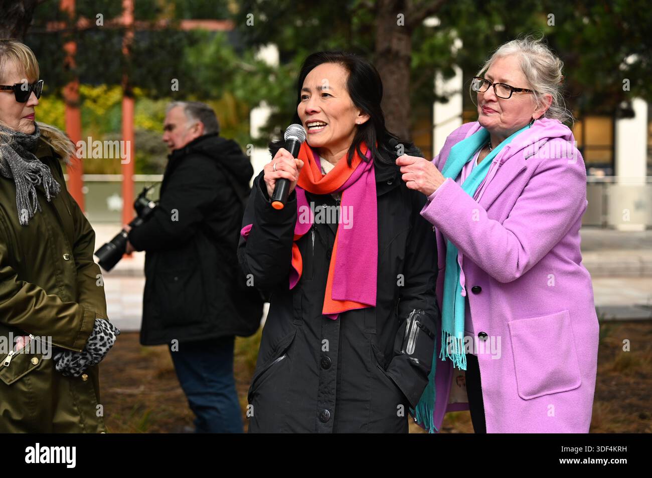 London, England, 10th January 2026: Speakers Su Wong protest calling ...