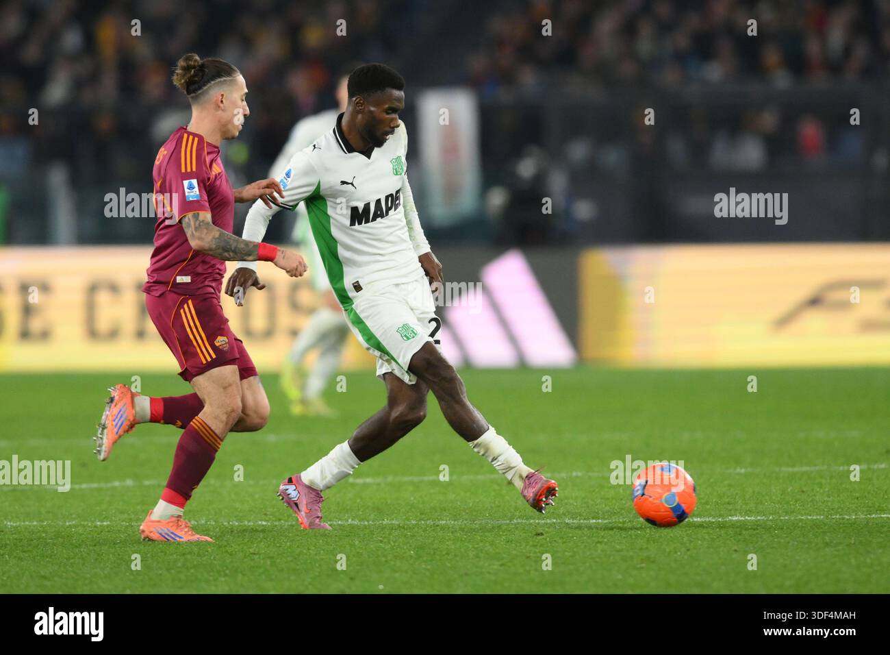 Olimpico Stadium, Rome, Italy - Alieu Fadera of US Sassuolo under ...
