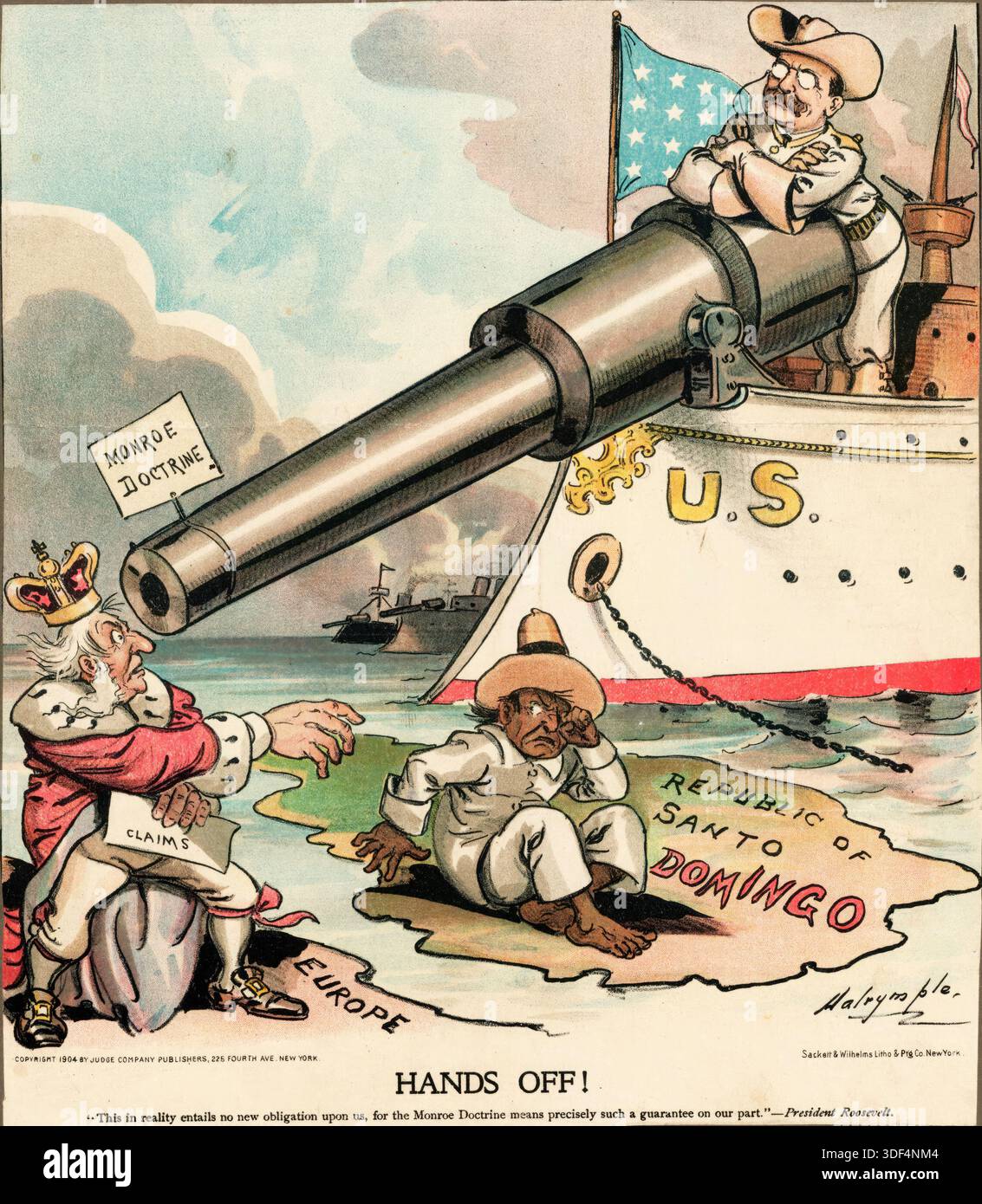 This political cartoon shows teddy roosevelt hi-res stock photography ...