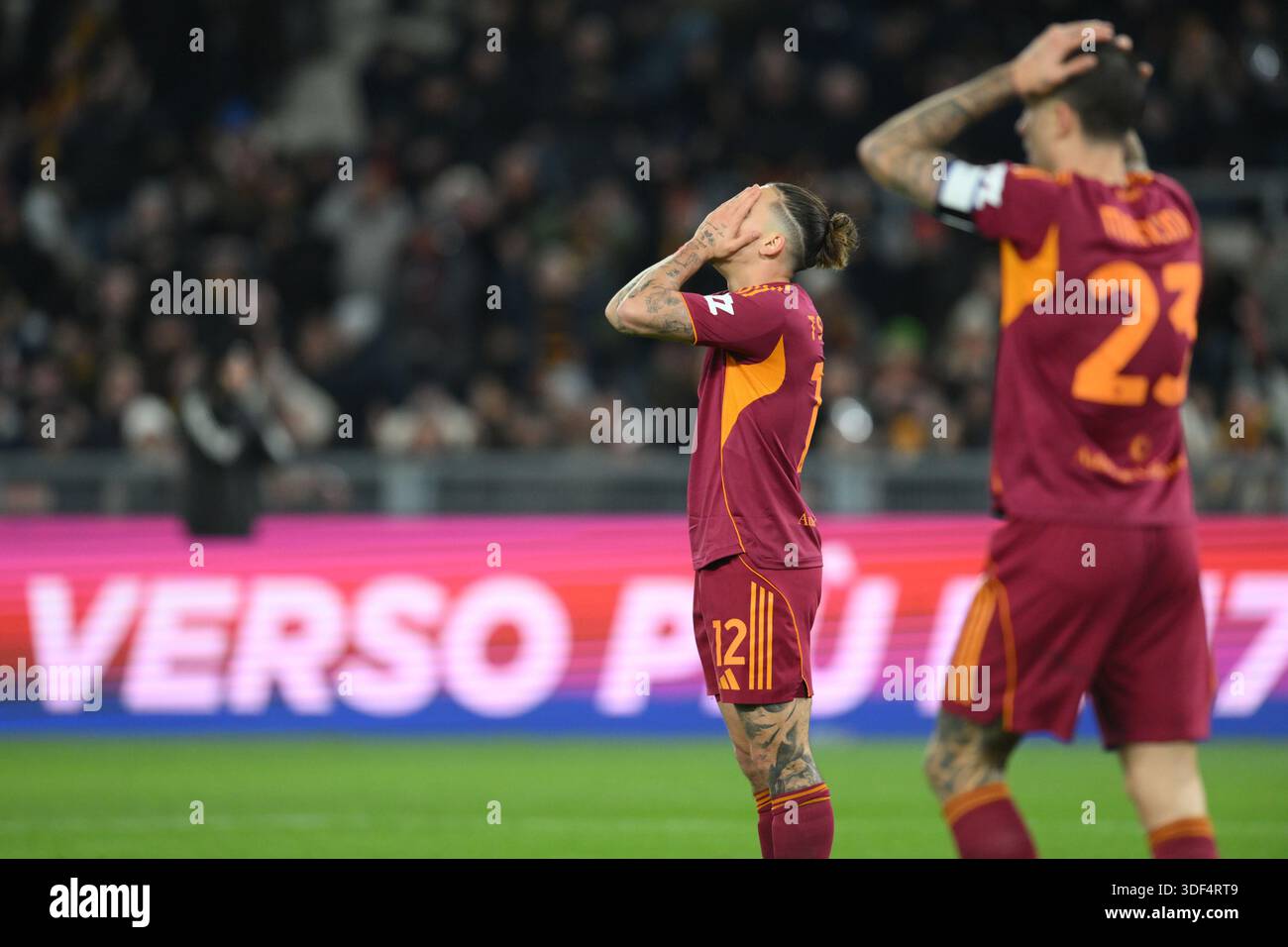 Olimpico Stadium, Rome, Italy - Kostas Tsimikas of AS Roma shows his ...