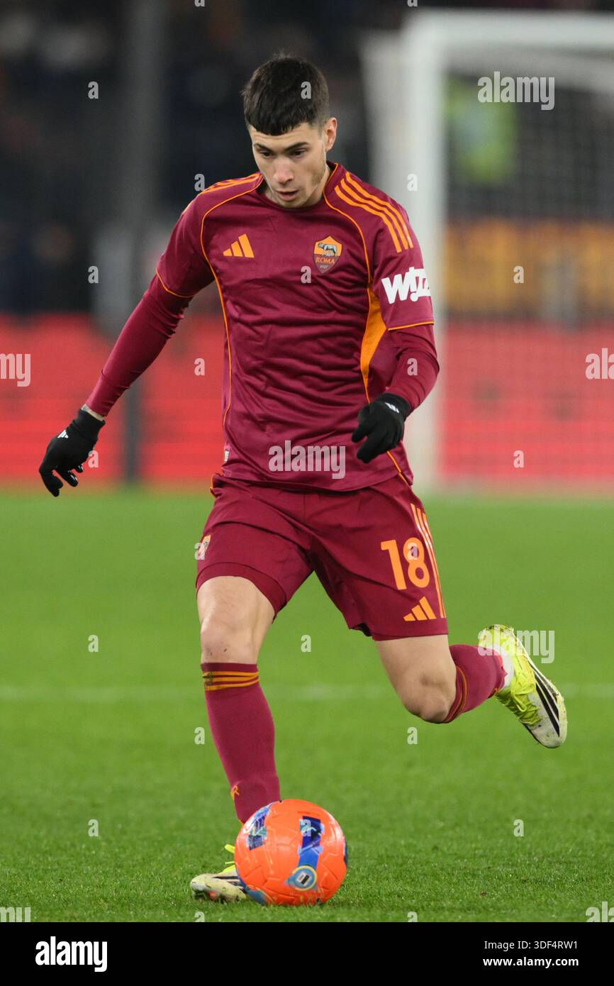 Olimpico Stadium, Rome, Italy - Mat’as Soule of AS Roma runs with the ...