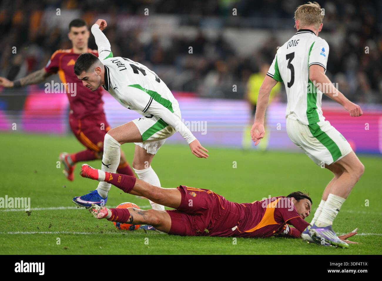 Olimpico Stadium, Rome, Italy - Paulo Dybala of AS Roma under pressure ...